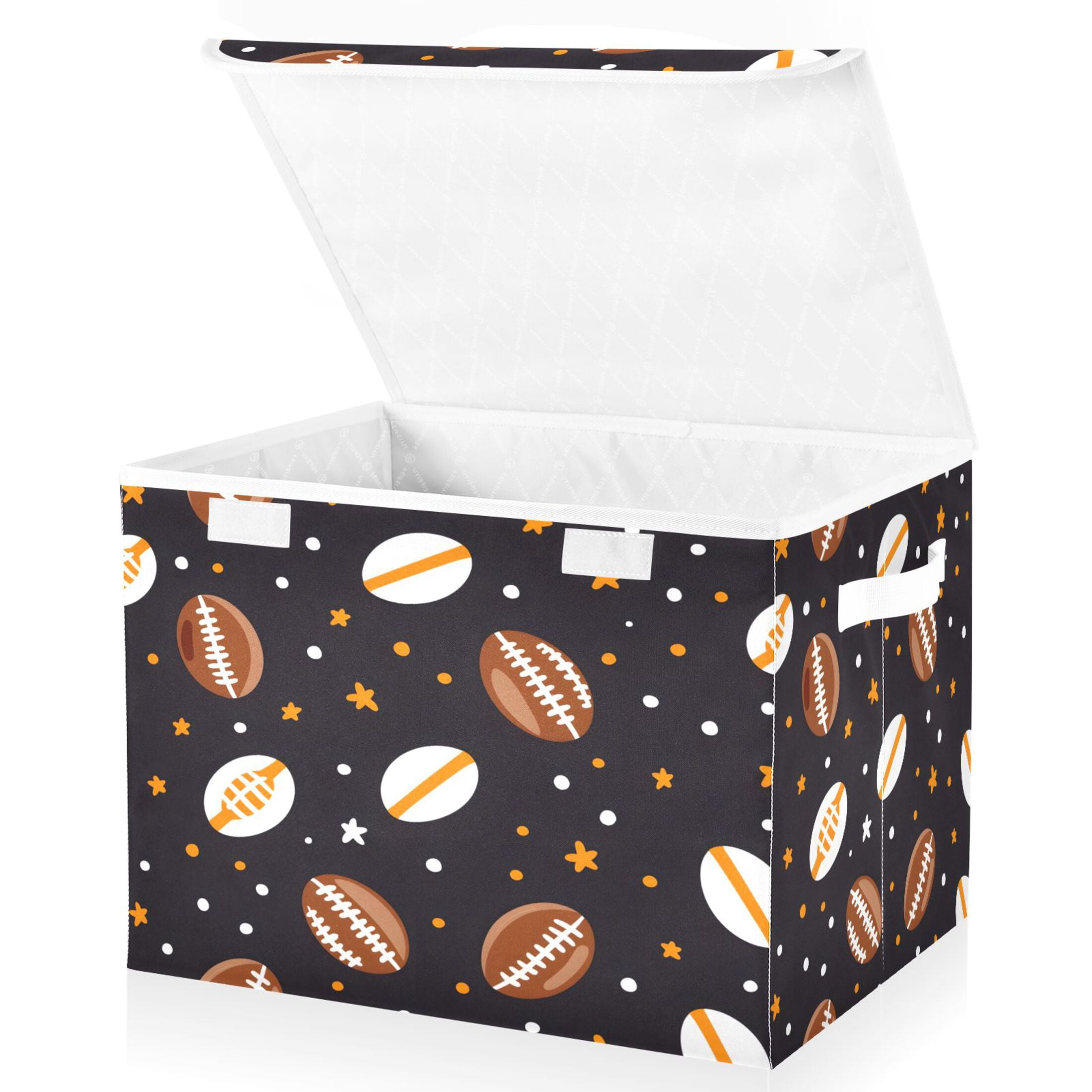 Ryvnso Football Rugby Stars Large Lidded Foldable Storage Baskets Cubes ...