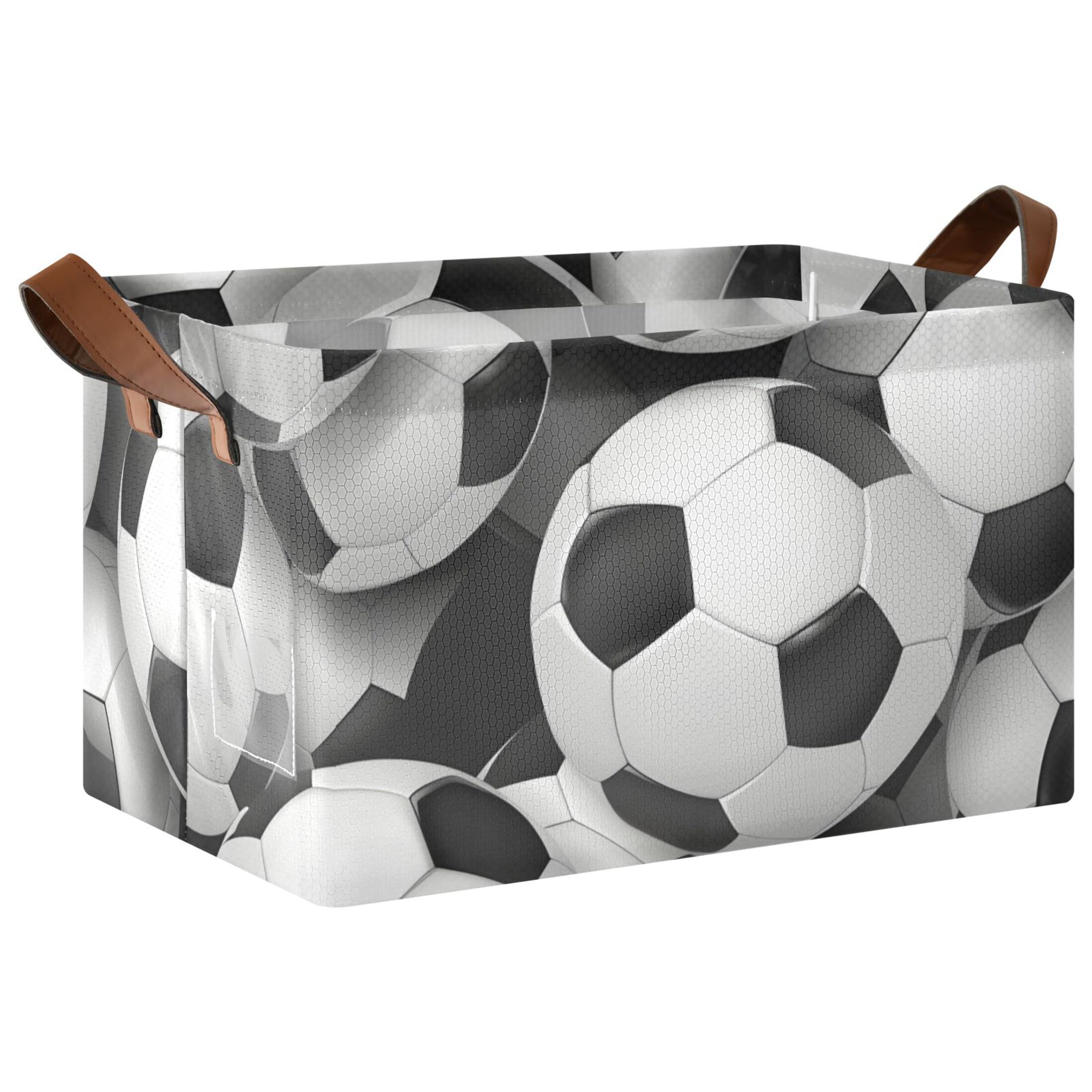 Ryvnso Football Storage Bins Large Basket Foldable Cube Toys Organizer ...