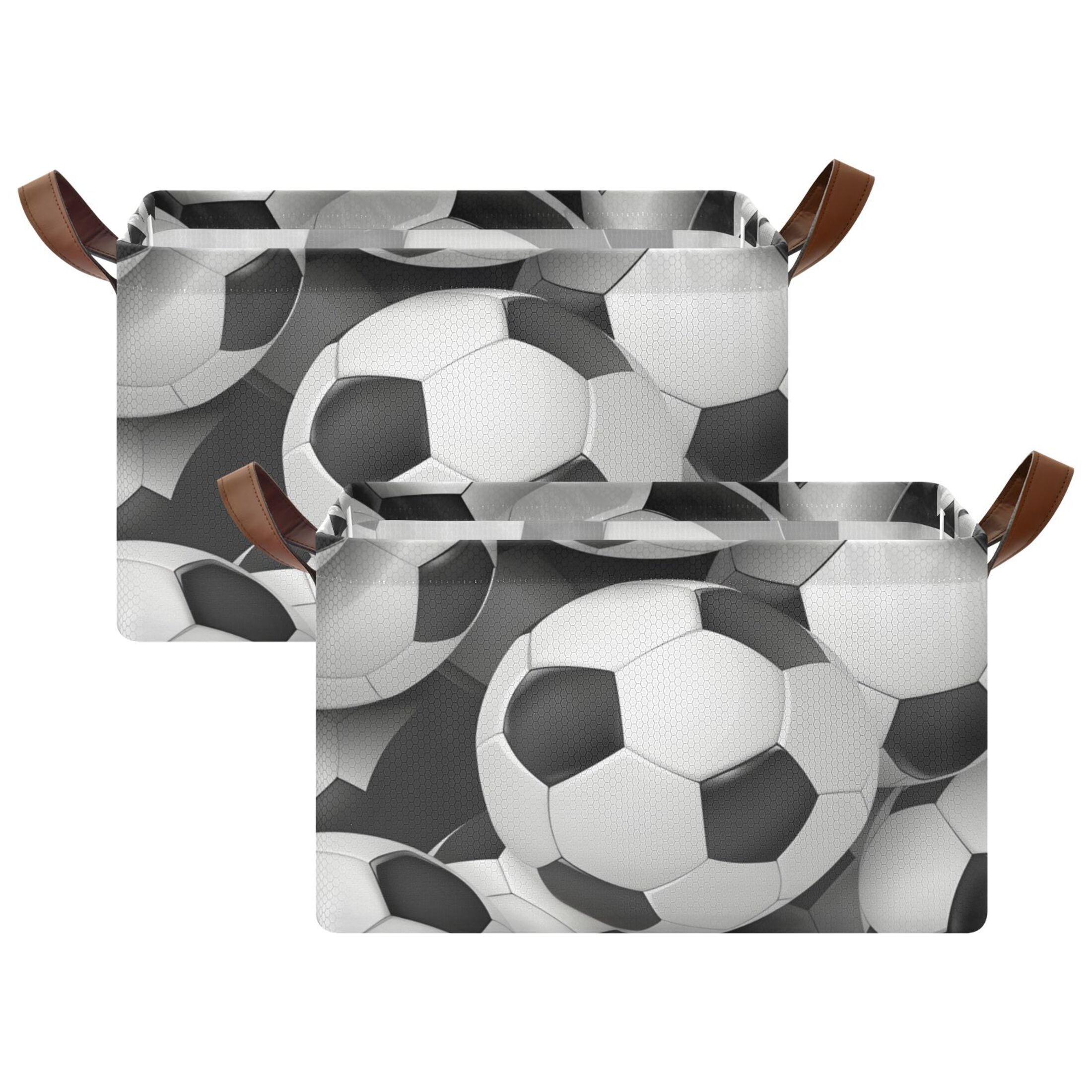 Ryvnso Football Storage Bins Large Basket Foldable Cube Toys Organizer ...