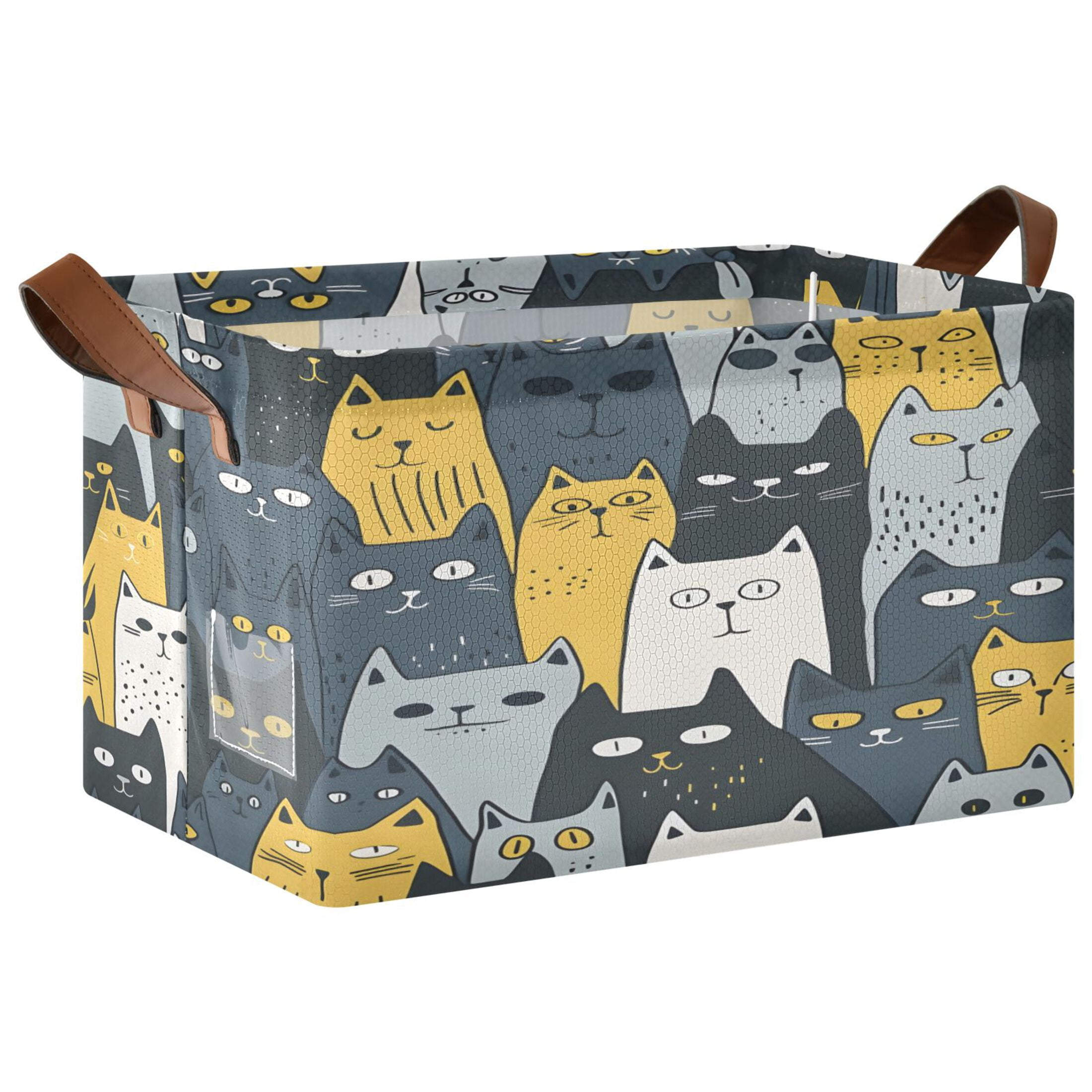 Ryvnso Funny Cute Cats Storage Bins Large Basket Foldable Cube Toys ...
