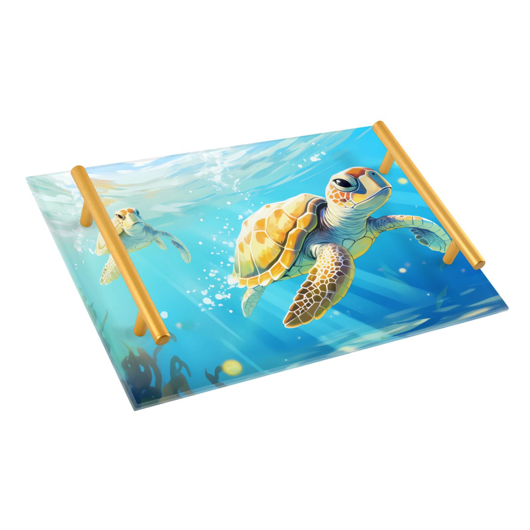 Ryvnso Funny Sea Turtles Swimming Bathroom Tray Vanity Countertop Trays ...