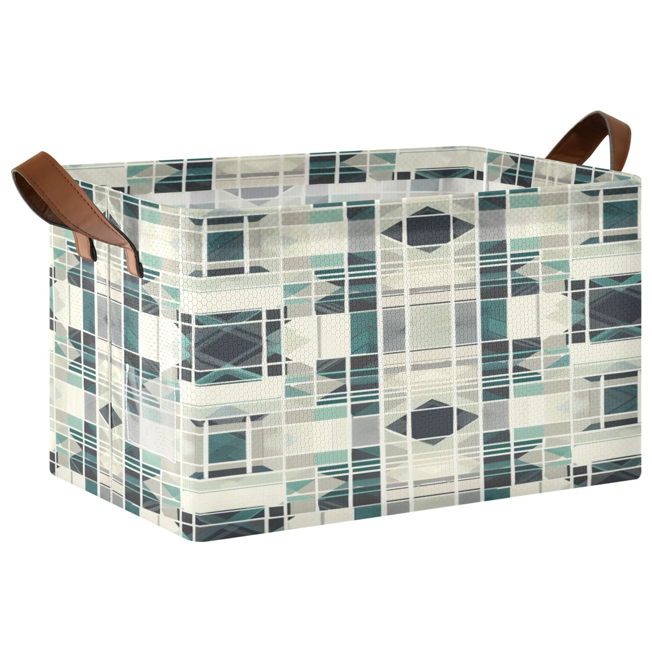 Ryvnso Geometric Checkered Plaid Storage Bins Large Basket Foldable ...