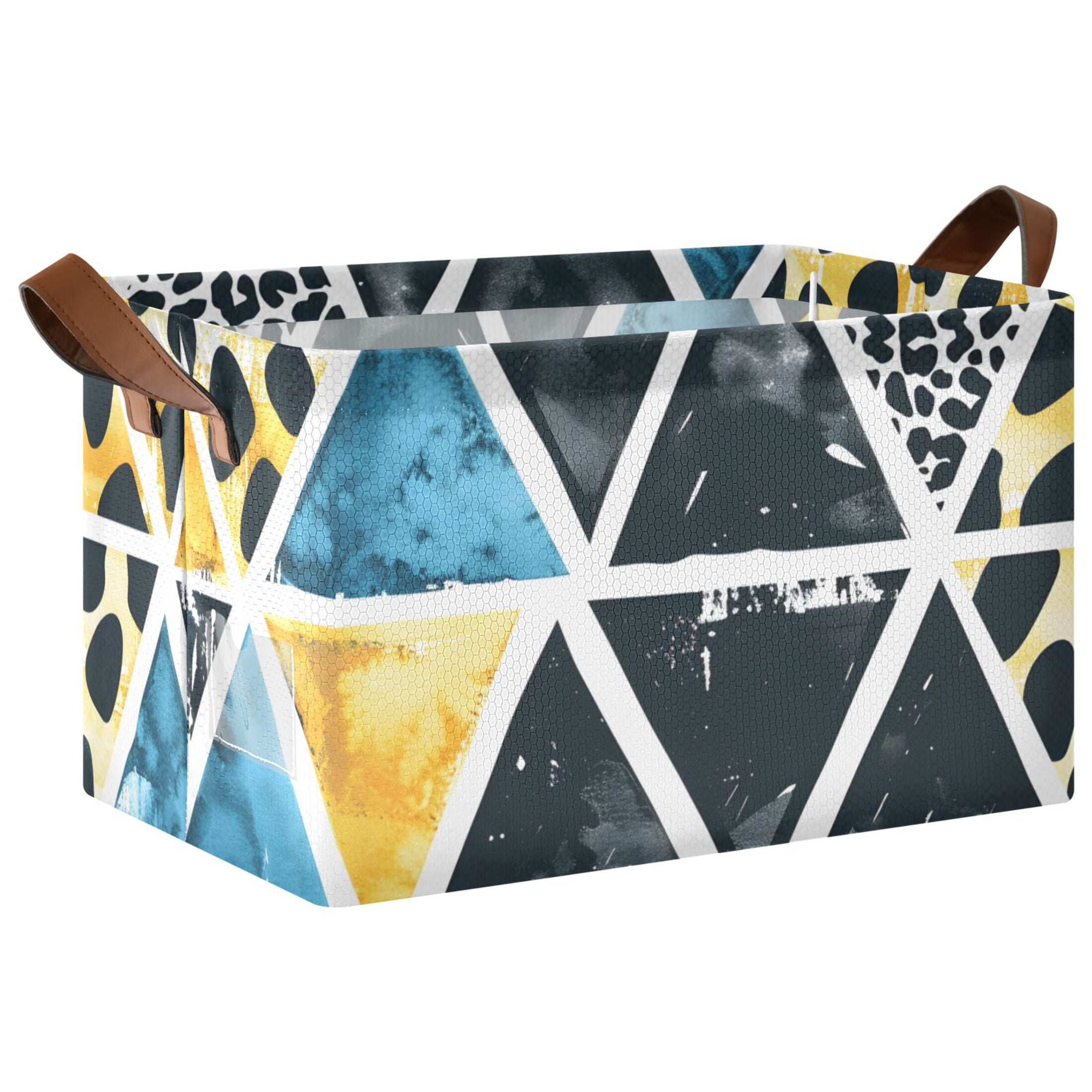 Ryvnso Geometric Leopard Stripes Storage Bins Large Basket Foldable ...