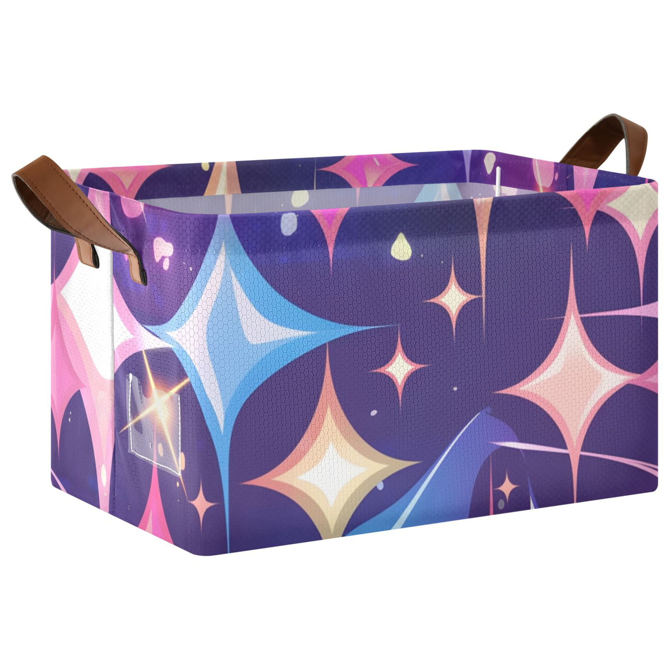 Ryvnso Geometric Shiny Pattern Storage Bins Large Basket Foldable Cube ...