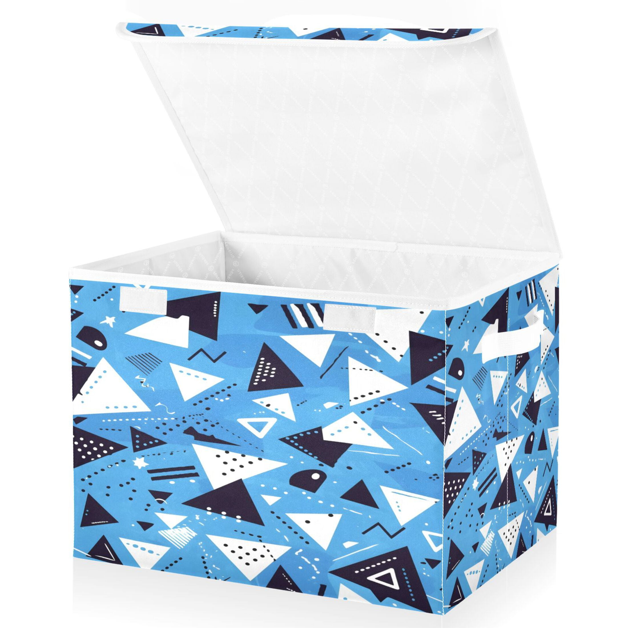 Ryvnso Geometric Triangle Large Lidded Foldable Storage Baskets Cubes ...
