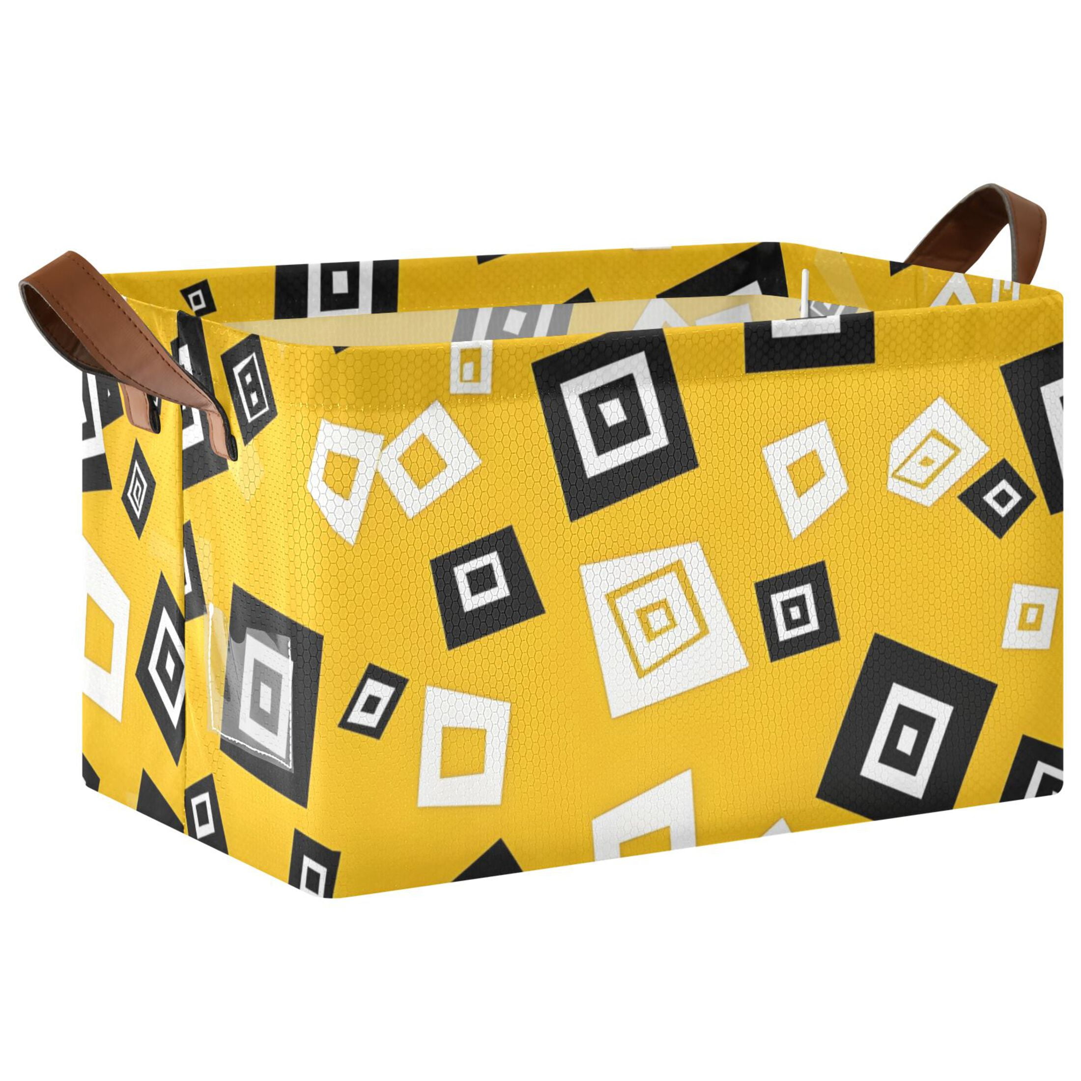 Ryvnso Geometric Yellow Storage Bins Large Basket Foldable Cube Toys ...