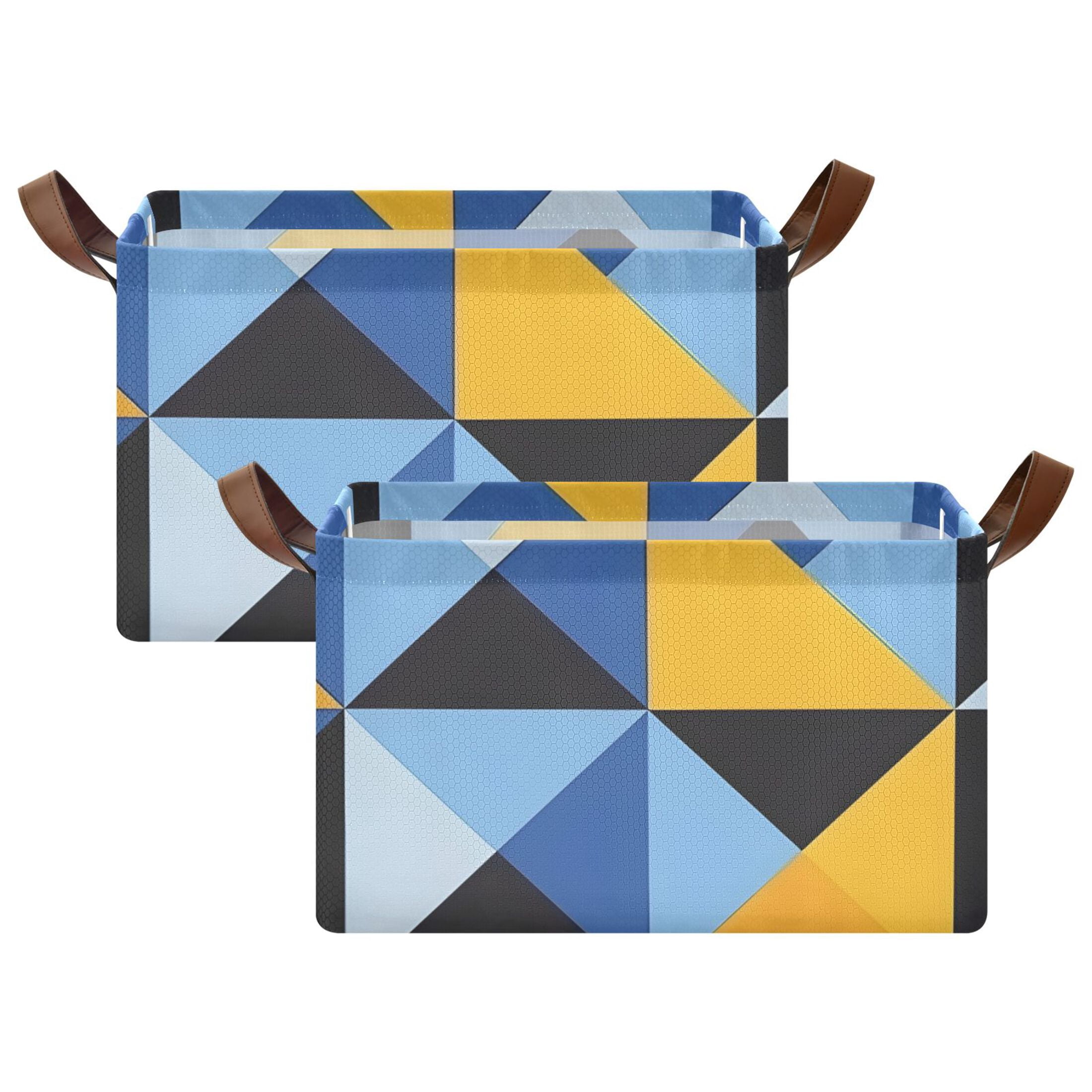 Ryvnso Geometry Triangle Pattern Storage Bins Large Basket Foldable ...