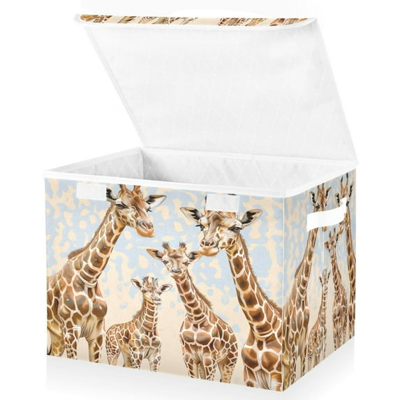 Ryvnso Giraffe Family Large Lidded Foldable Storage Baskets Cubes Boxes ...