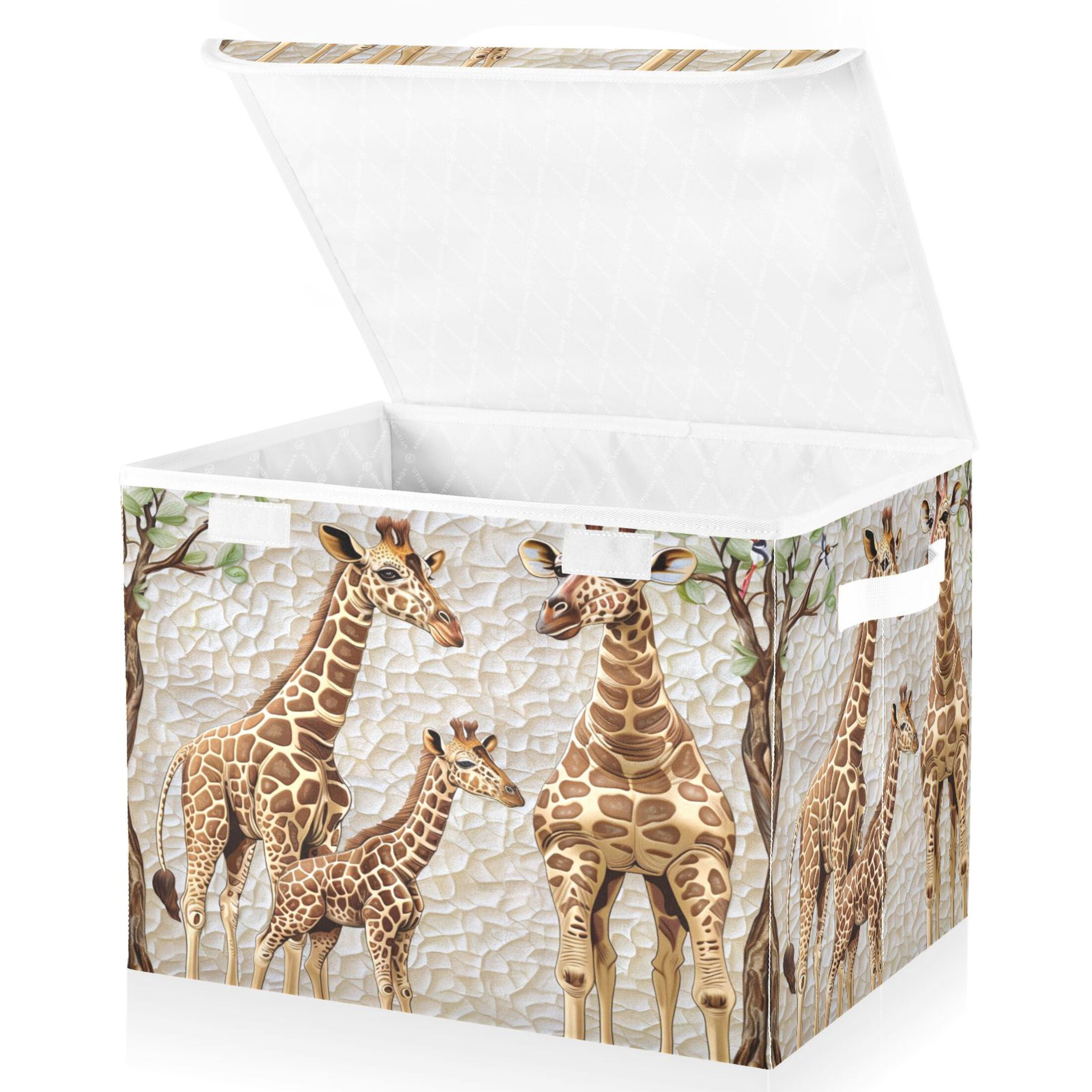 Ryvnso Giraffe Family and Tree Large Lidded Foldable Storage Baskets ...