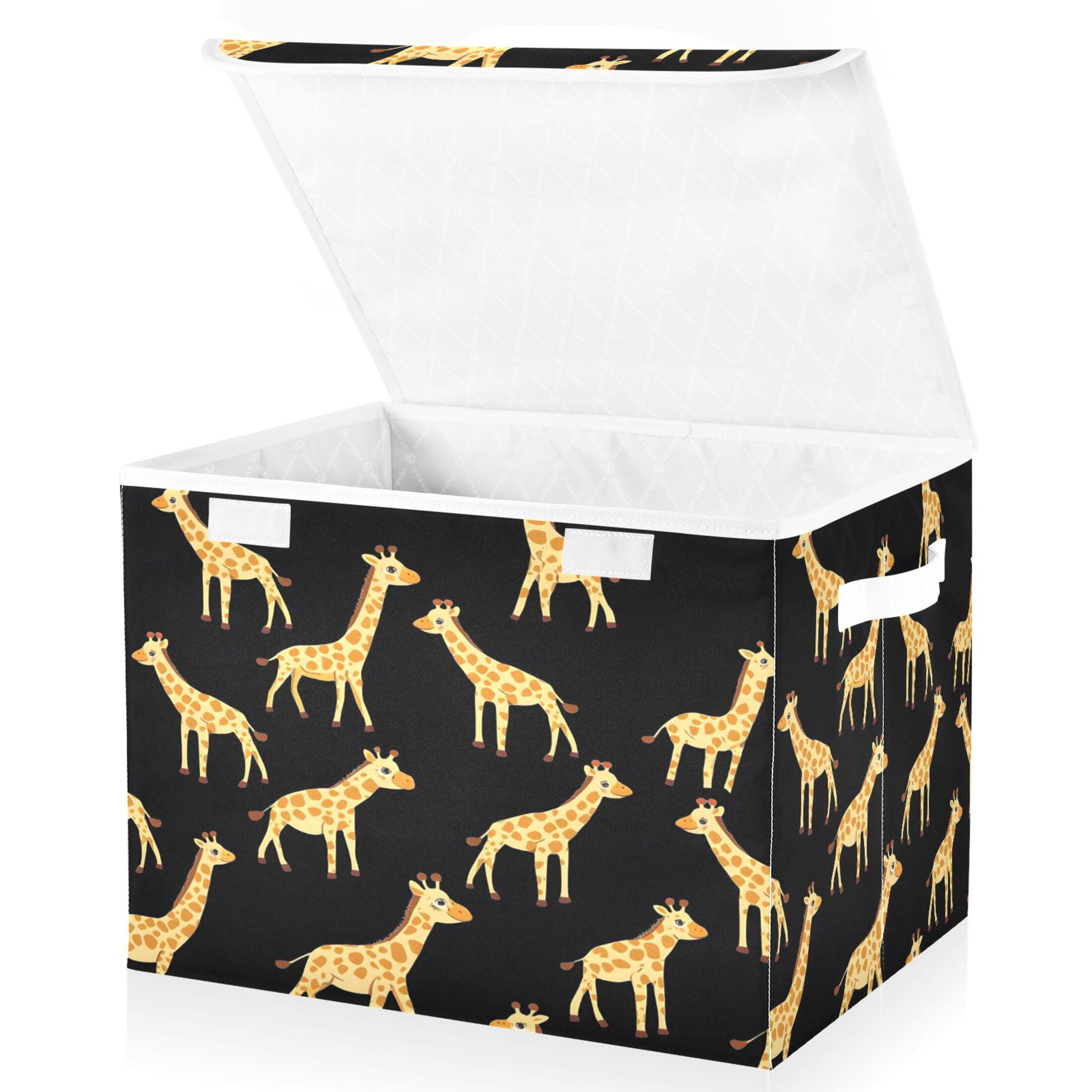 Ryvnso Giraffes Pattern Large Lidded Foldable Storage Baskets Cubes ...