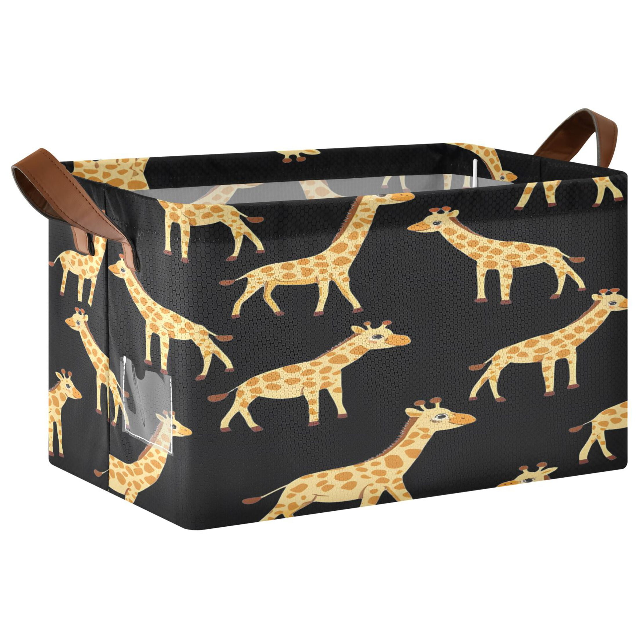 Ryvnso Giraffes Pattern Storage Bins Large Basket Foldable Cube Toys ...