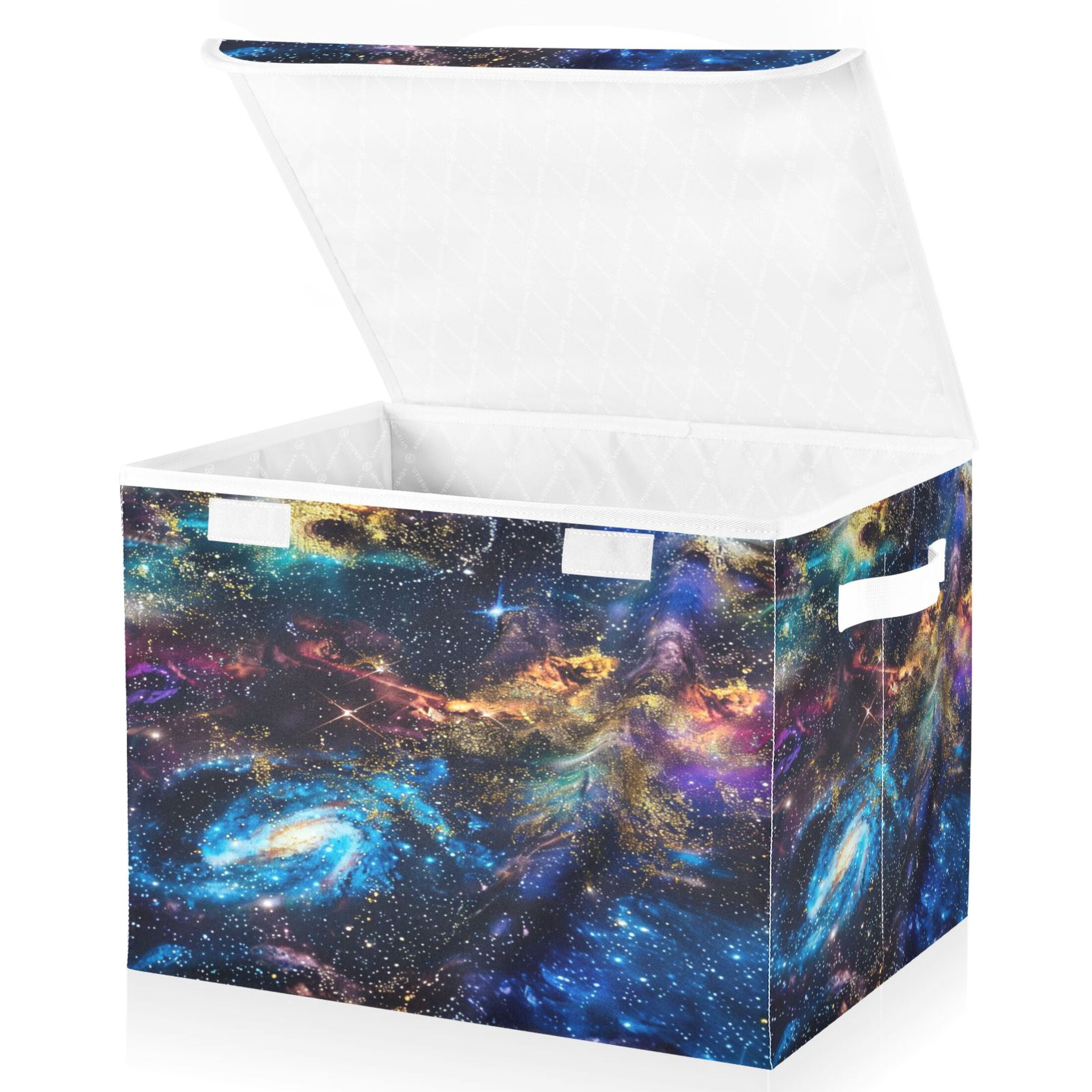 Ryvnso Glittering Galaxy Shiney Large Lidded Foldable Storage Baskets ...