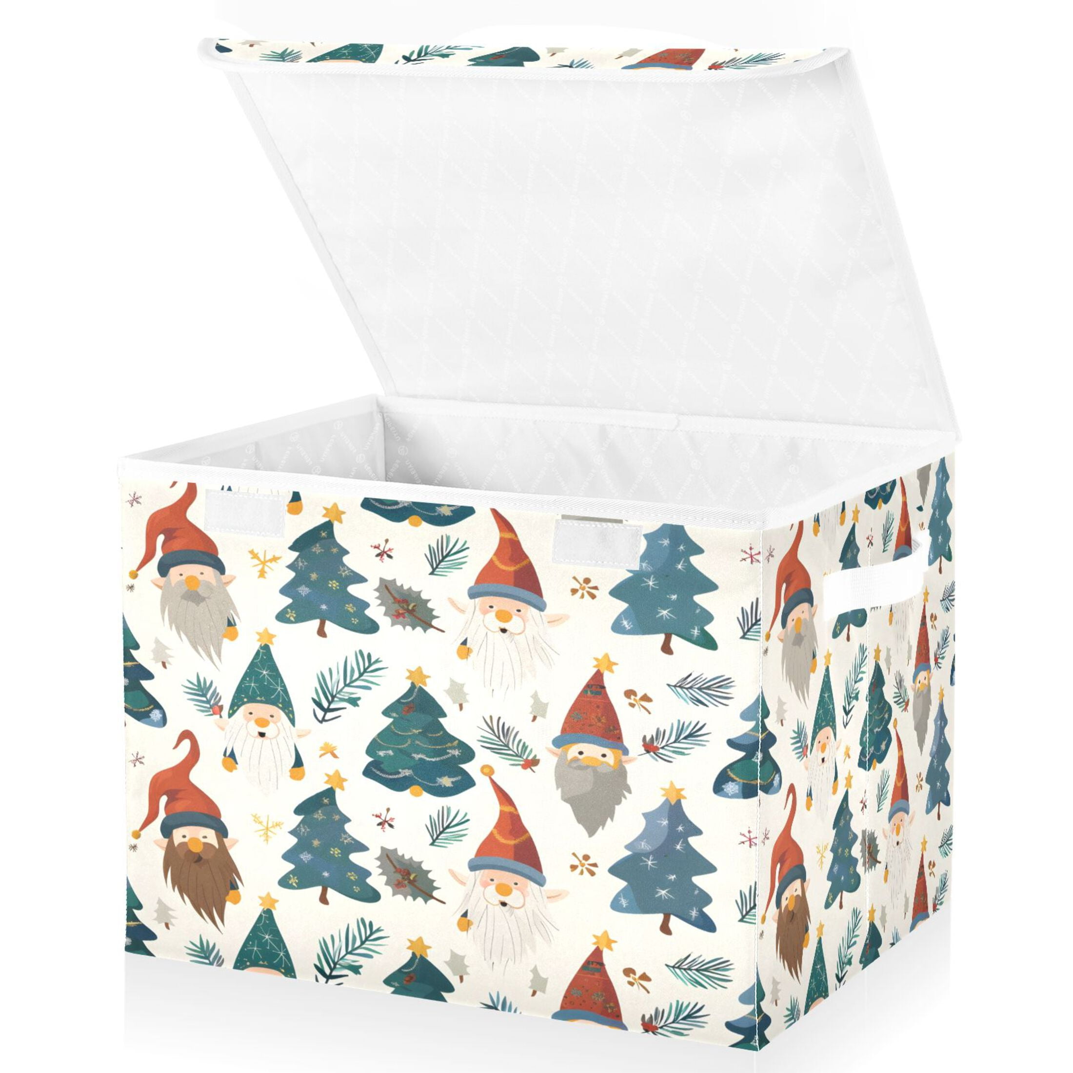 Ryvnso Gnome Christmas Trees Large Lidded Foldable Storage Baskets ...