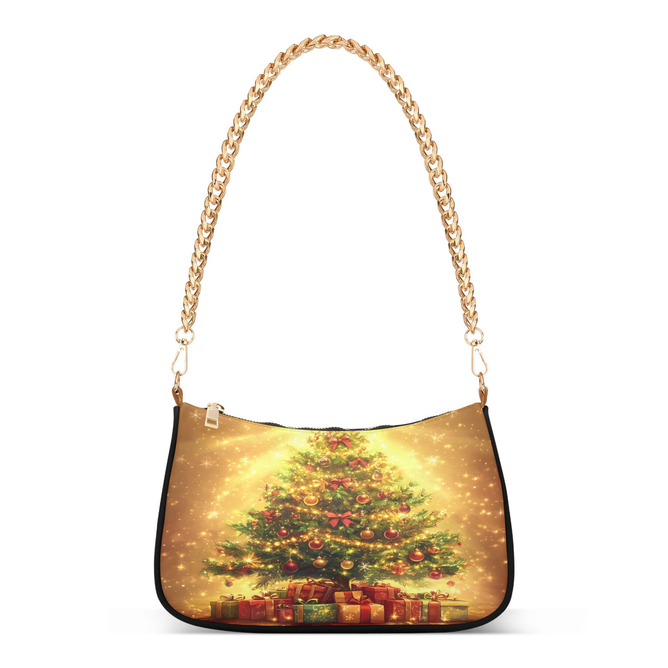 Ryvnso Golden Christmas Tree Womens Chain Shoulder Bag Tote Handbags ...