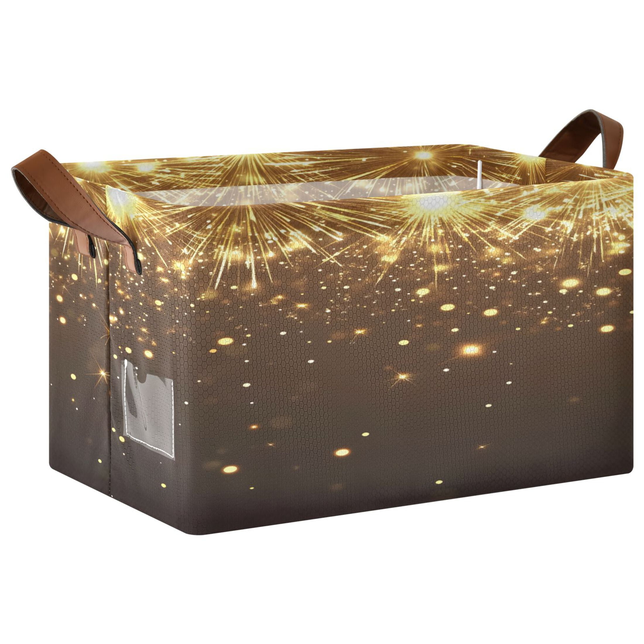 Ryvnso Golden Fireworks Storage Bins Large Basket Foldable Cube Toys ...