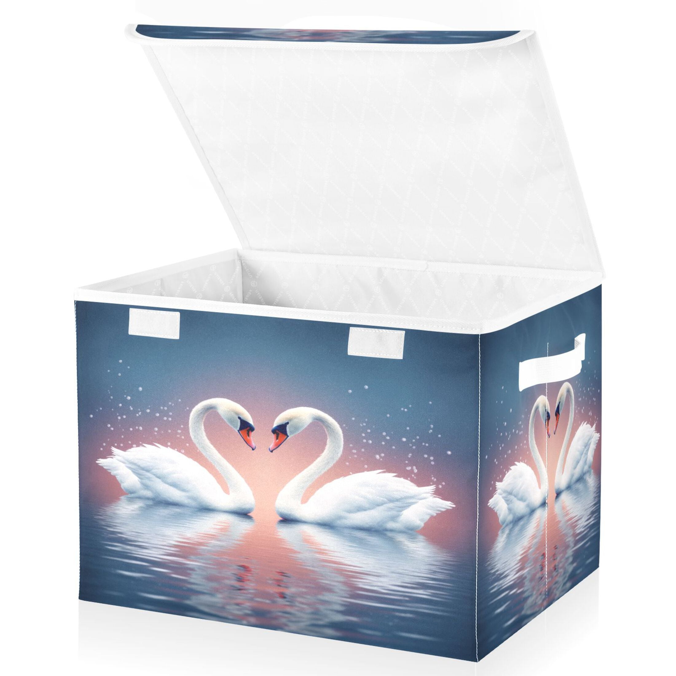 Ryvnso Goose Couple Large Lidded Foldable Storage Baskets Cubes Boxes ...