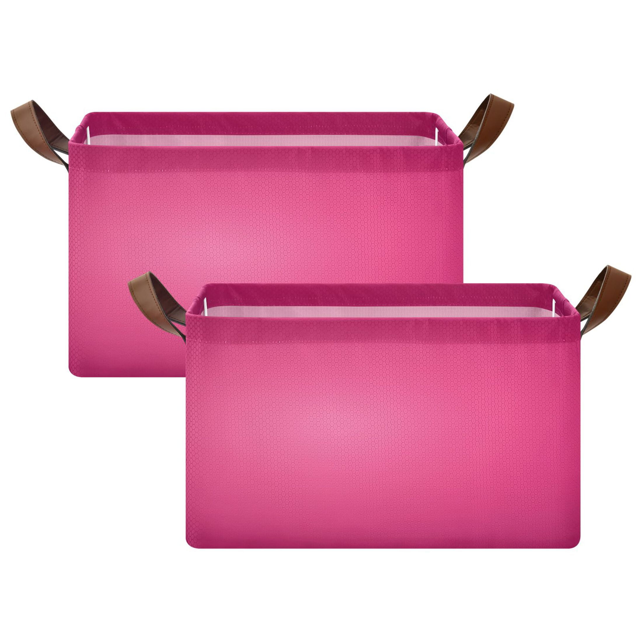 Ryvnso Gradient Deep Pink Storage Bins Large Basket Foldable Cube Toys ...