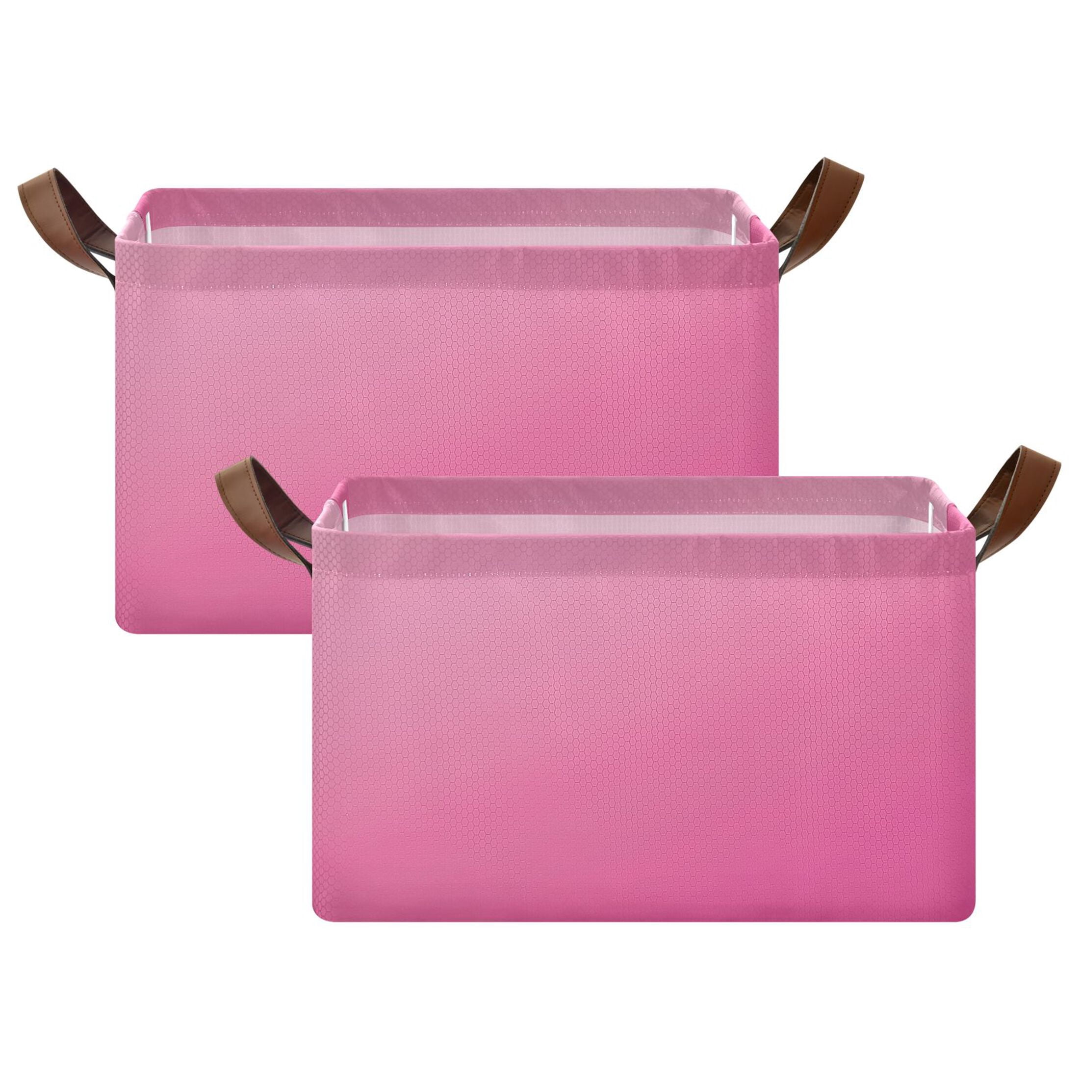 Ryvnso Gradient Pink Storage Bins Large Basket Foldable Cube Toys ...
