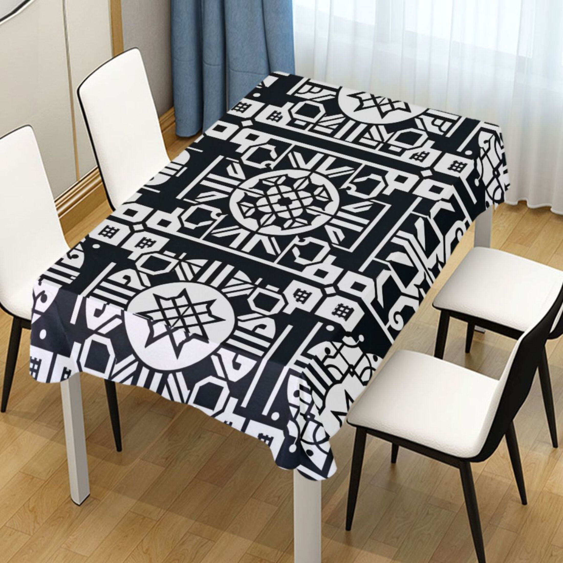 Ryvnso Graffiti Lattice Rectangle Table Cloth Tablecover Dinning ...
