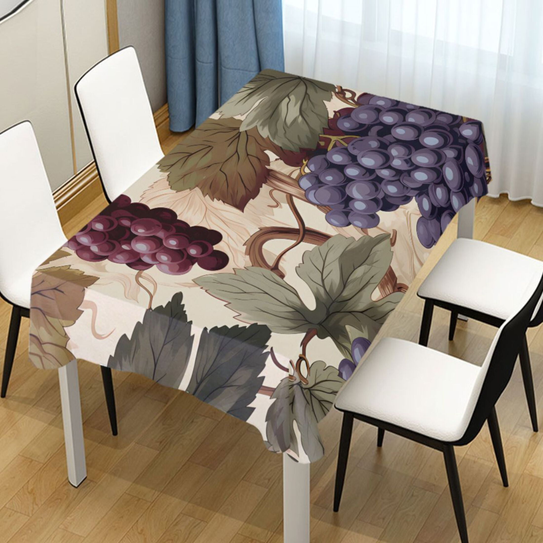 Ryvnso Grapes with Leaves Rectangle Table Cloth Tablecover Dinning ...