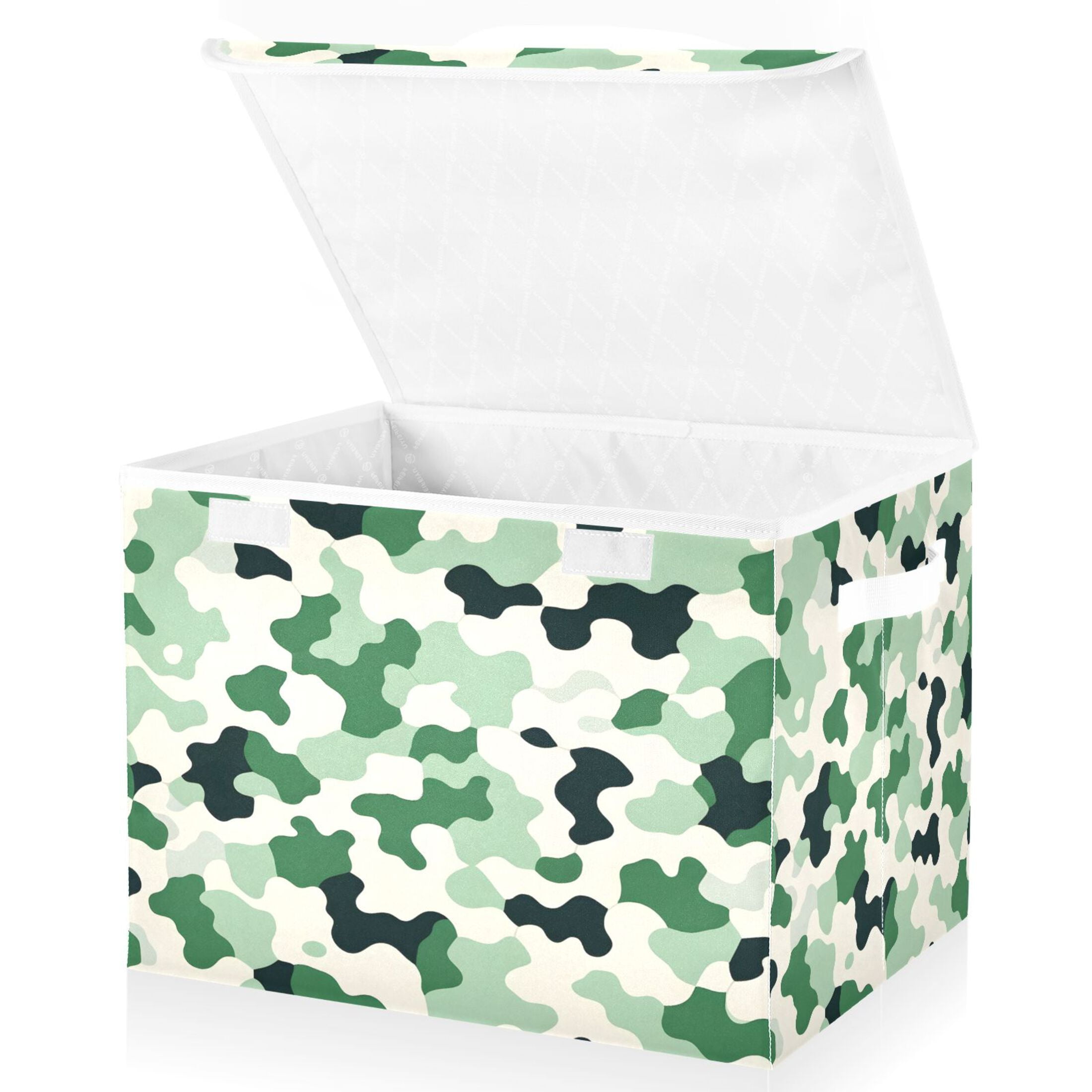 Ryvnso Green Camouflage Large Lidded Foldable Storage Baskets Cubes ...