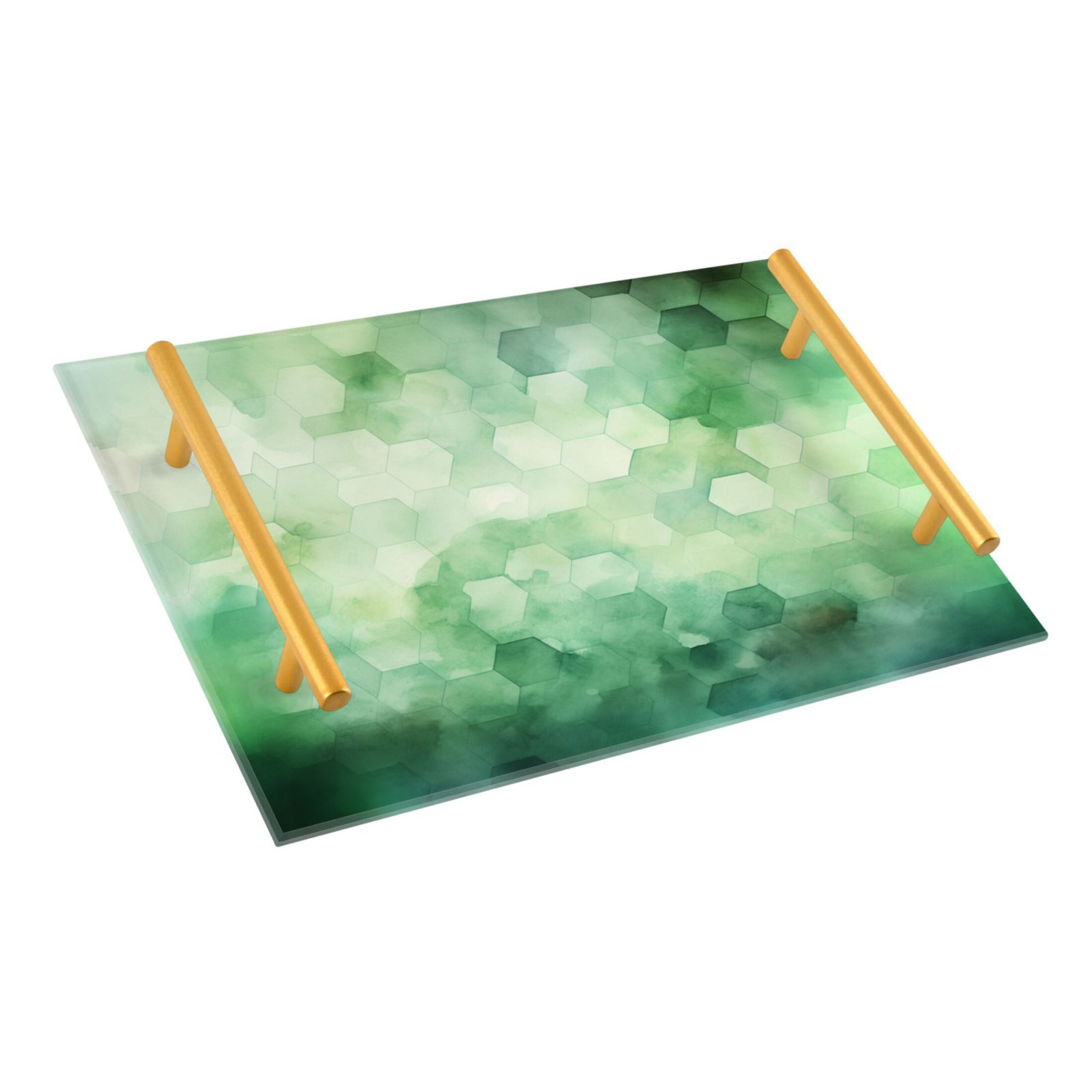 Ryvnso Green Print Bathroom Tray Vanity Countertop Trays Acrylic ...