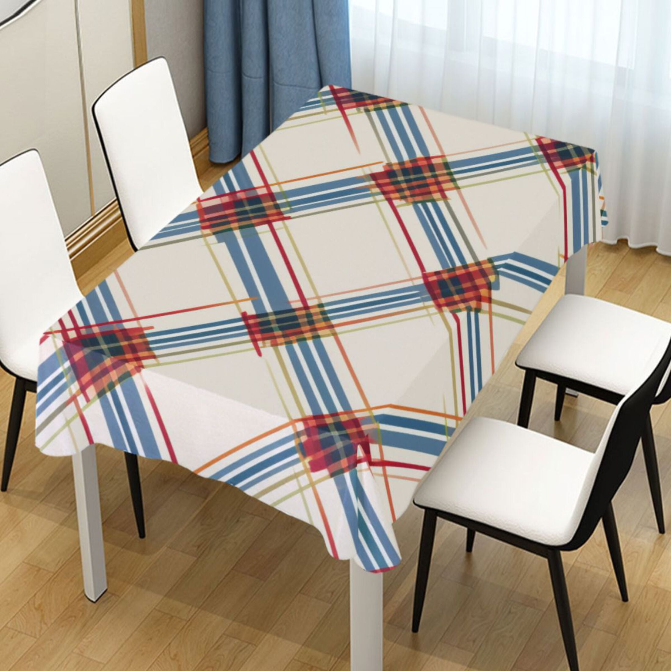 Ryvnso Grid Lattice Rectangle Table Cloth Tablecover Dinning Tablecloth ...