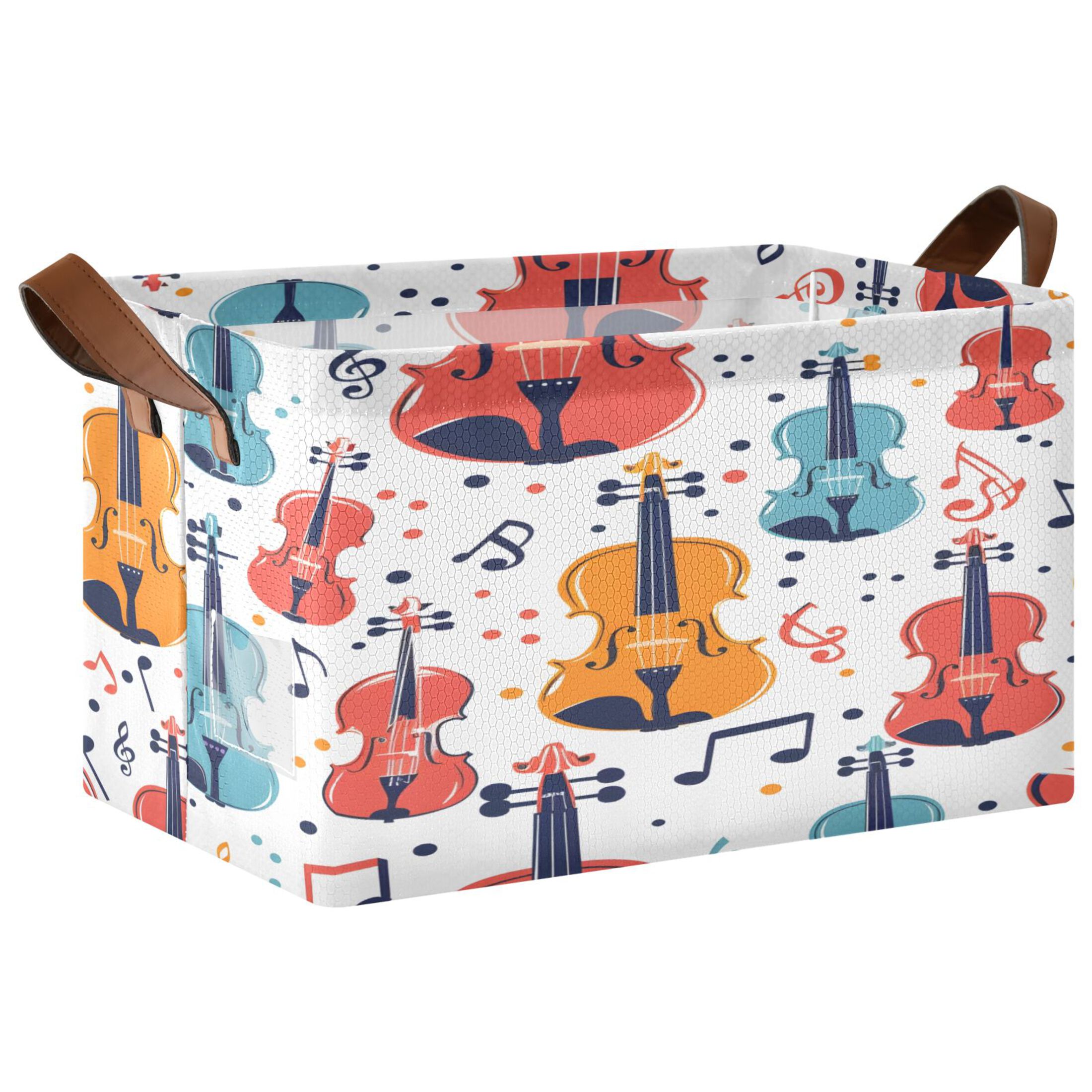 Ryvnso Guitar Music Notes Storage Bins Large Basket Foldable Cube Toys ...
