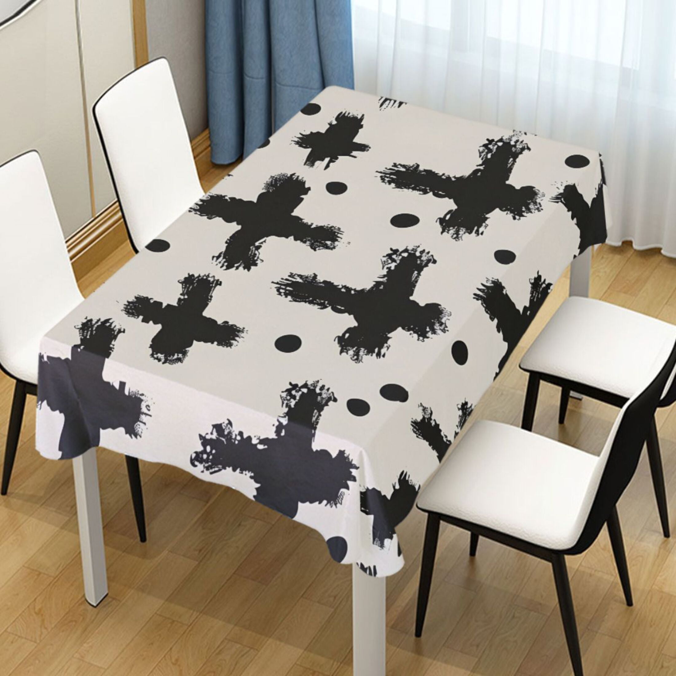 Ryvnso Hand Drawn Cross Strokes Rectangle Table Cloth Tablecover ...