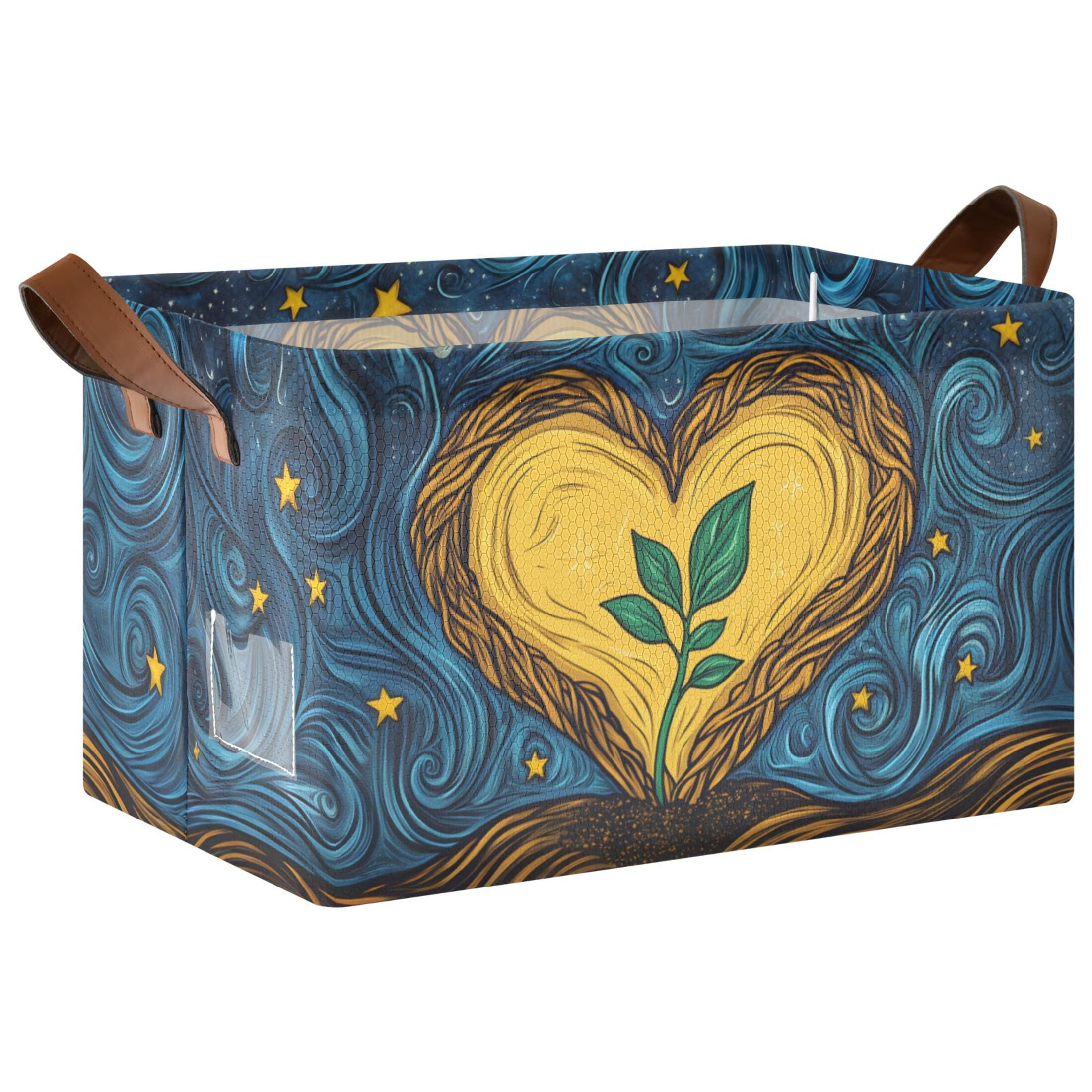 Ryvnso Heart with Boho Pattern Storage Bins Large Basket Foldable Cube ...