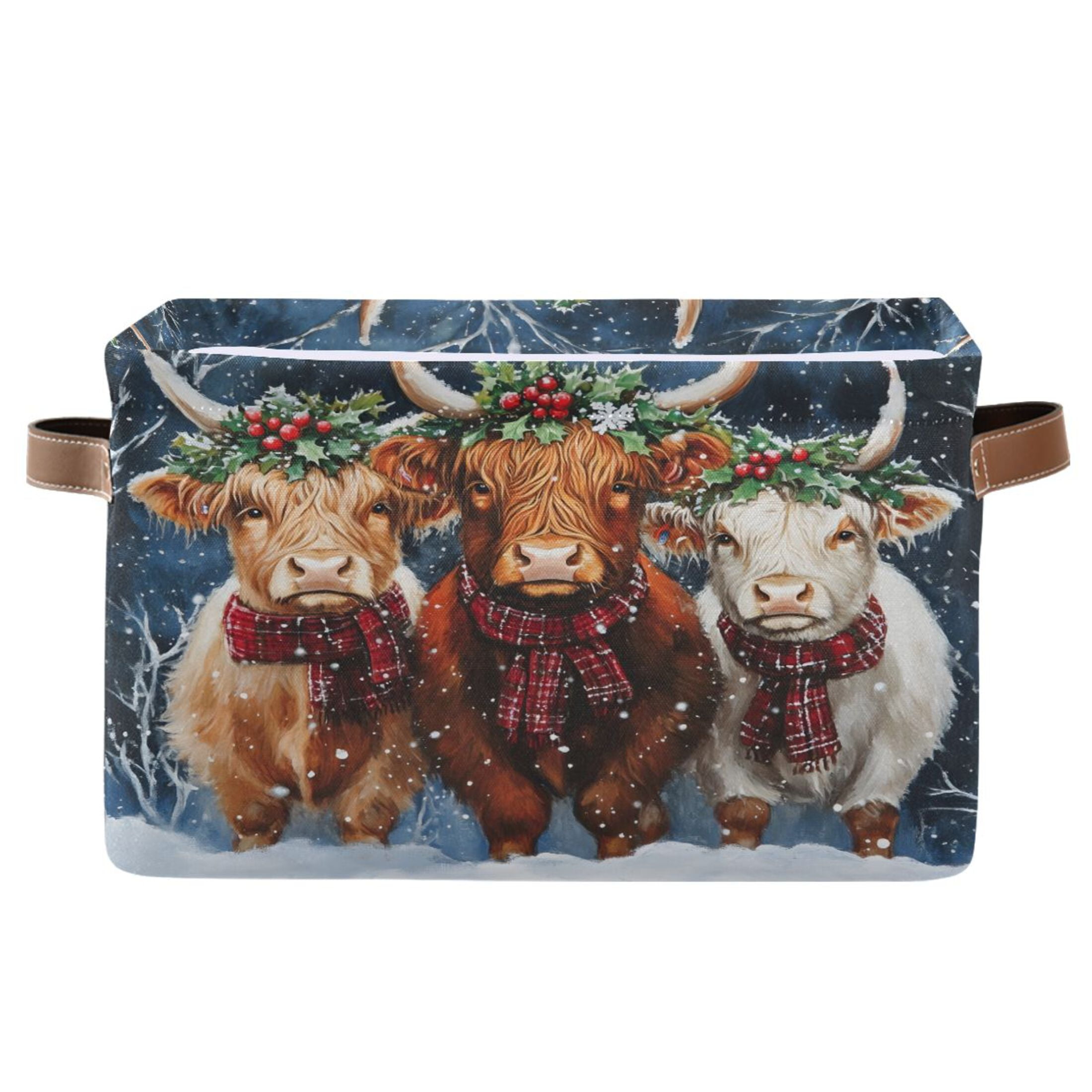 Ryvnso Highland Cattle Storage Basket Large Bin Foldable Boxes Toys ...