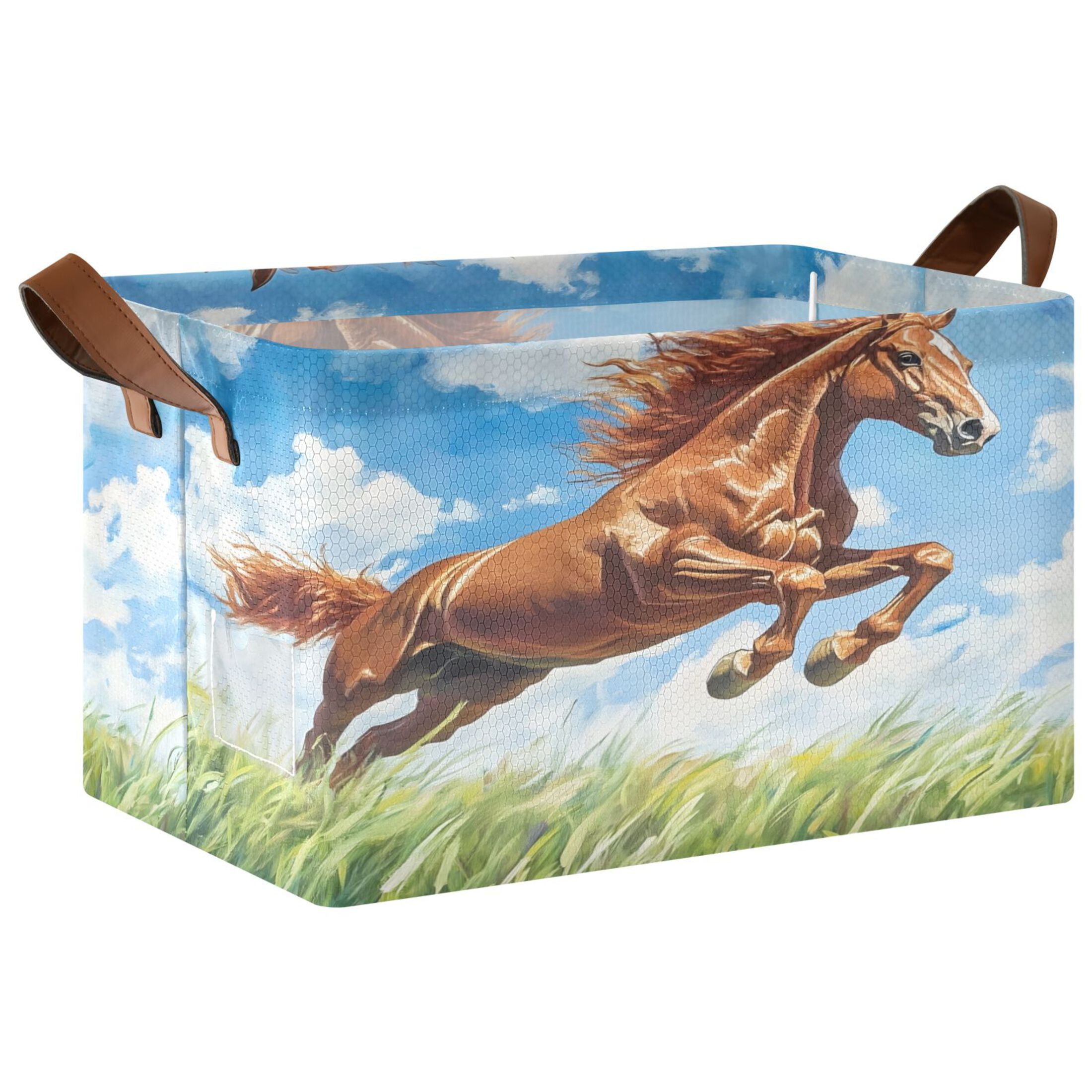 Ryvnso Horse Running Storage Bins Large Basket Foldable Cube Toys ...