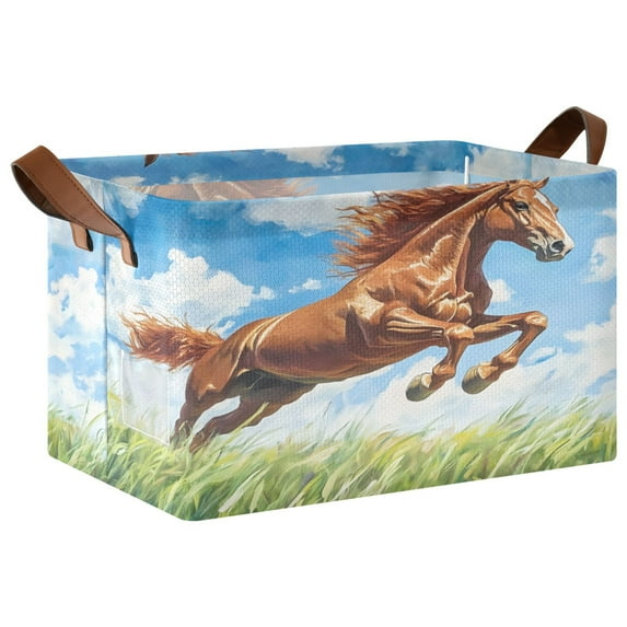 Ryvnso Horse Running Storage Bins Large Basket Foldable Cube Toys ...