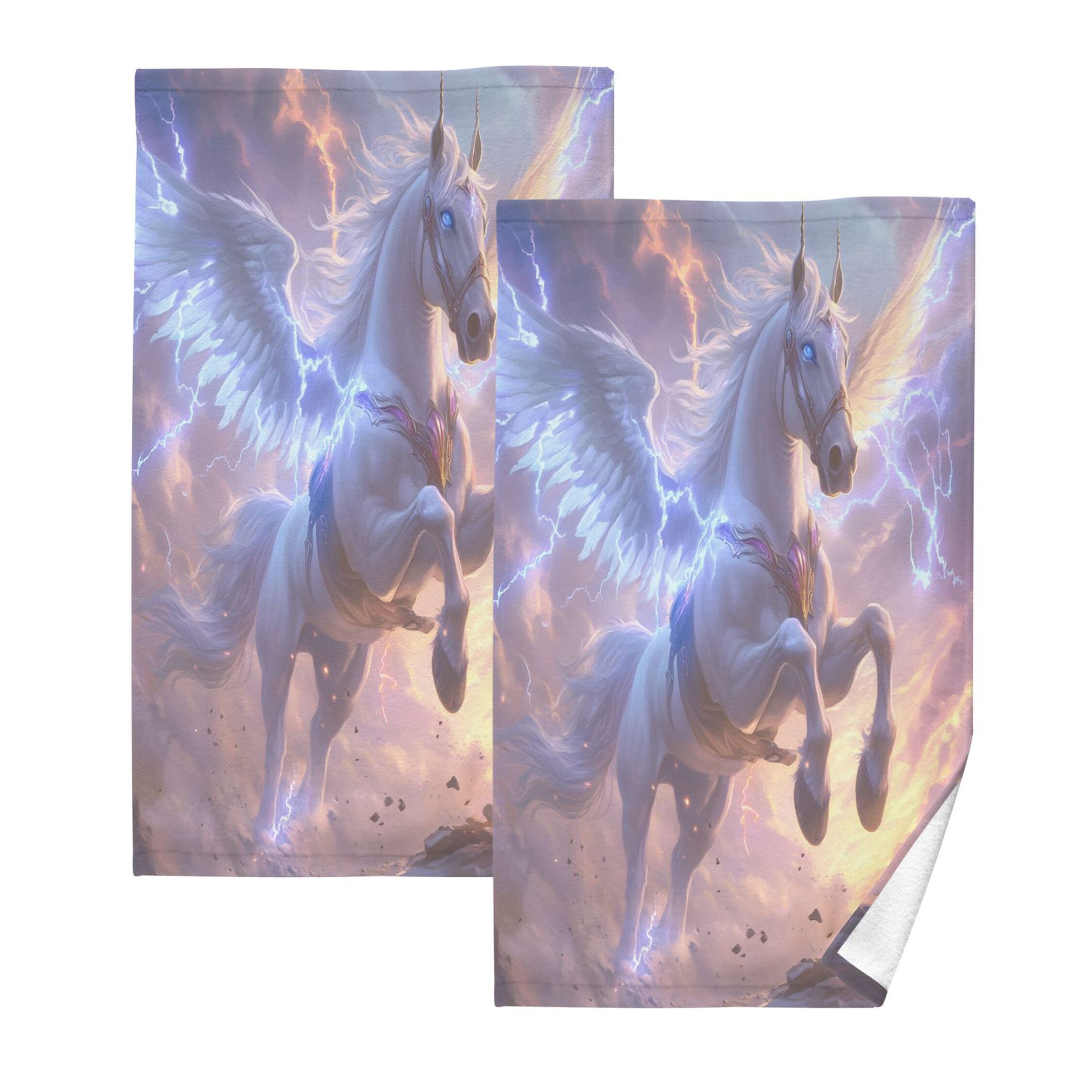 Ryvnso Horse Starry Night Cotton Hand Towels Sets Face Towel 2 PCs ...