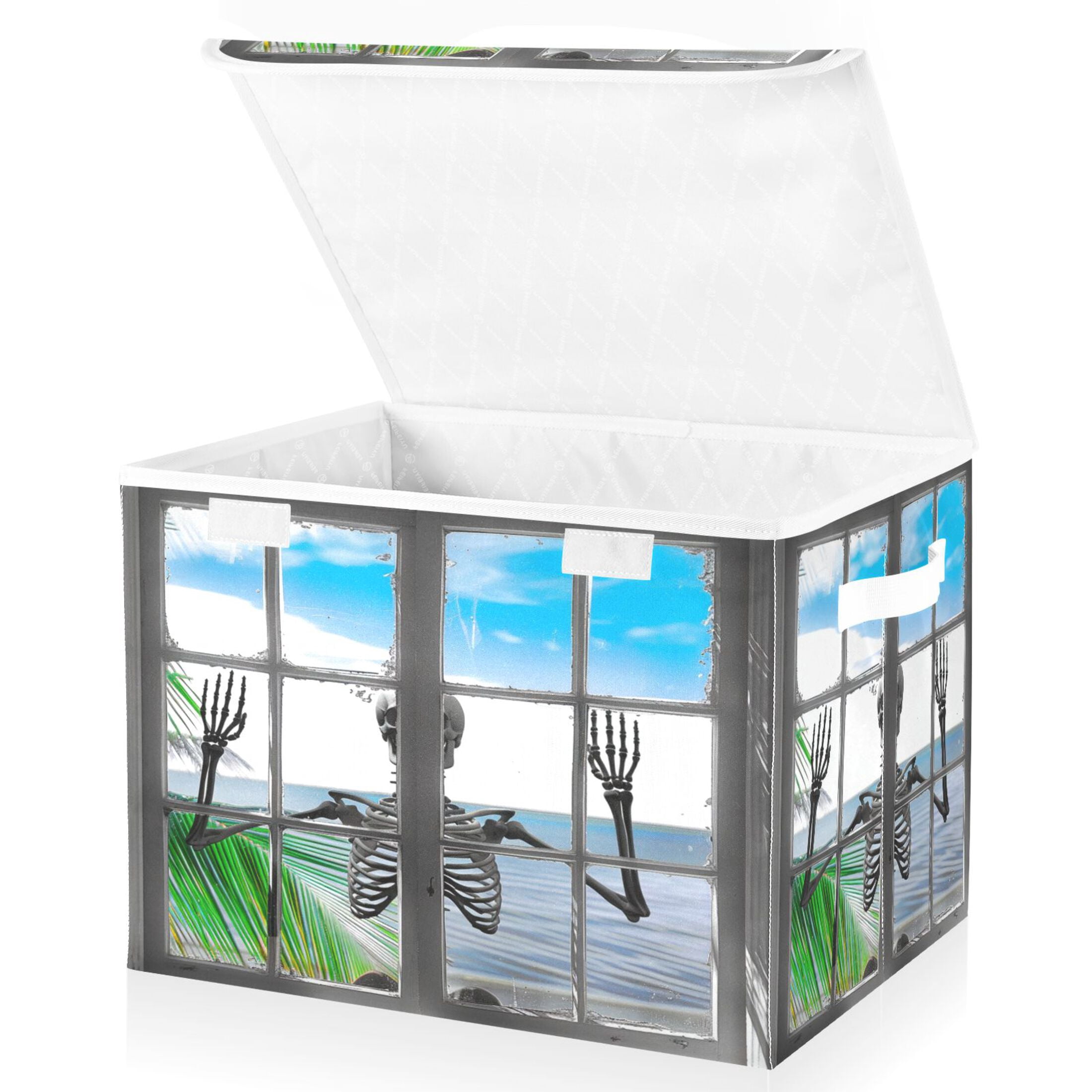 Ryvnso Human Skeleton Outside Window Large Lidded Foldable Storage ...
