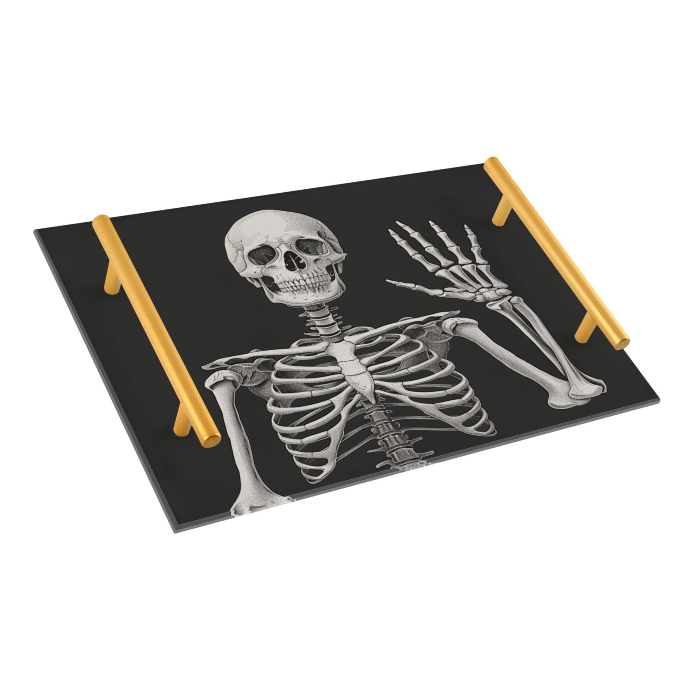 Ryvnso Human Skeleton with Hand Bathroom Tray Vanity Countertop Trays ...