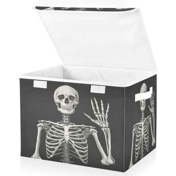 Ryvnso Human Skeleton with Hand Large Lidded Foldable Storage Baskets ...