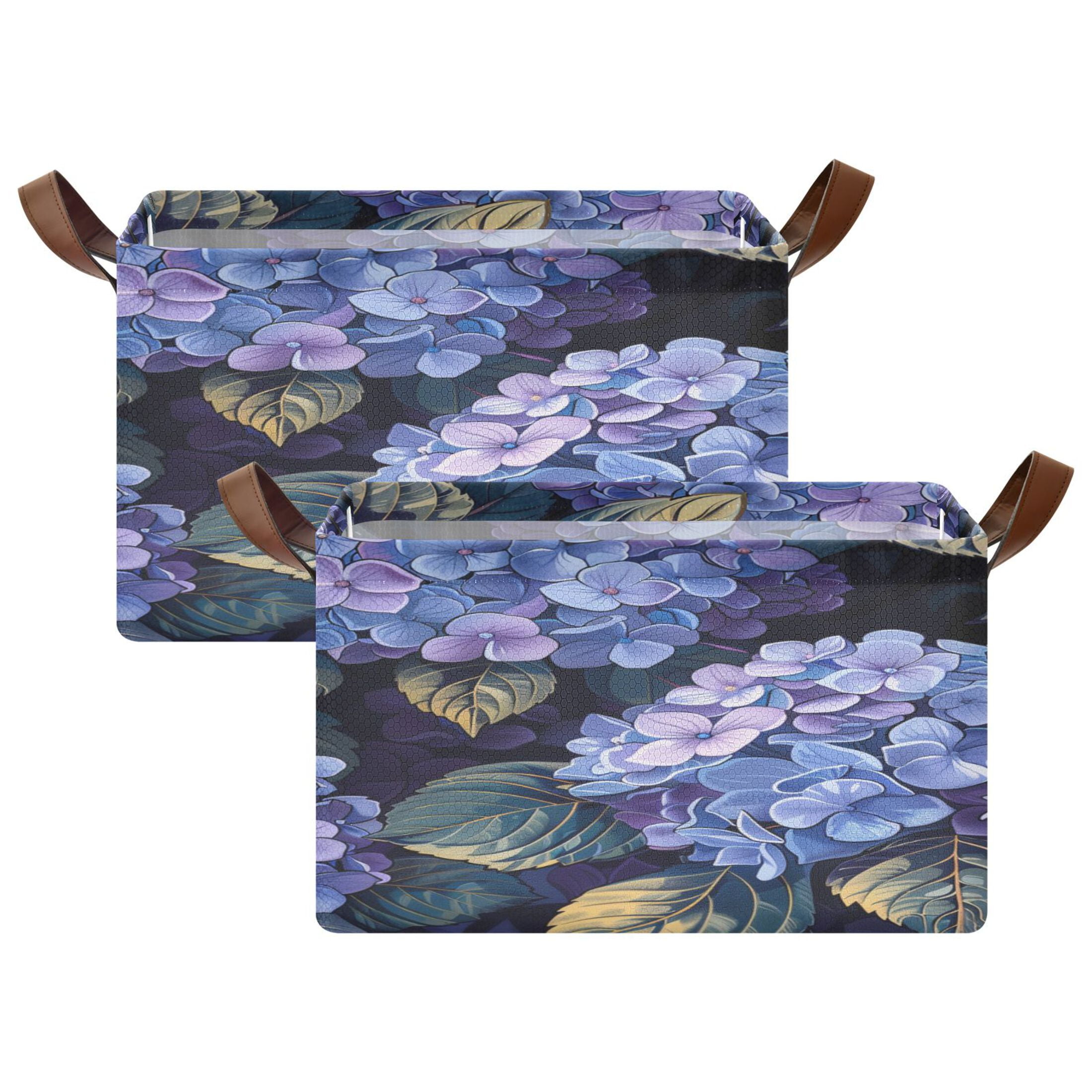 Ryvnso Hydrangeas Flowers Leaves Storage Bins Large Basket Foldable ...