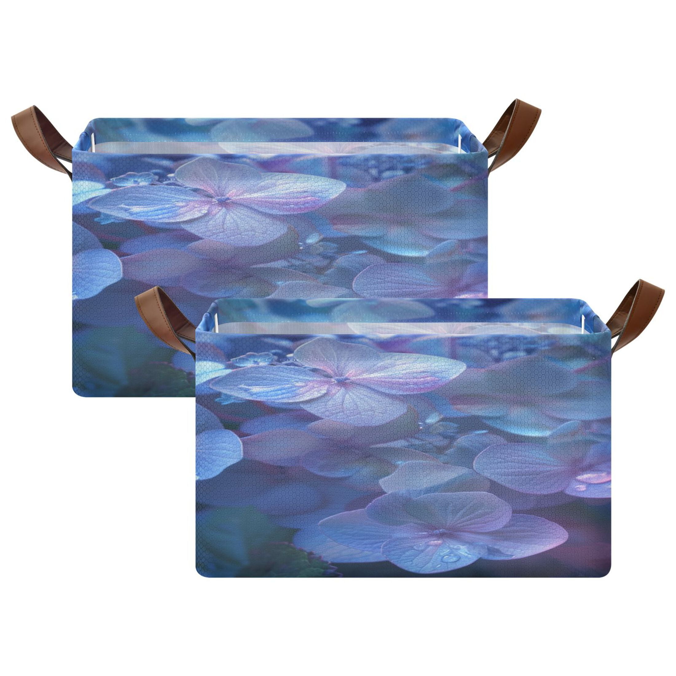 Ryvnso Hydrangeas with Water Drop Storage Bins Large Basket Foldable ...