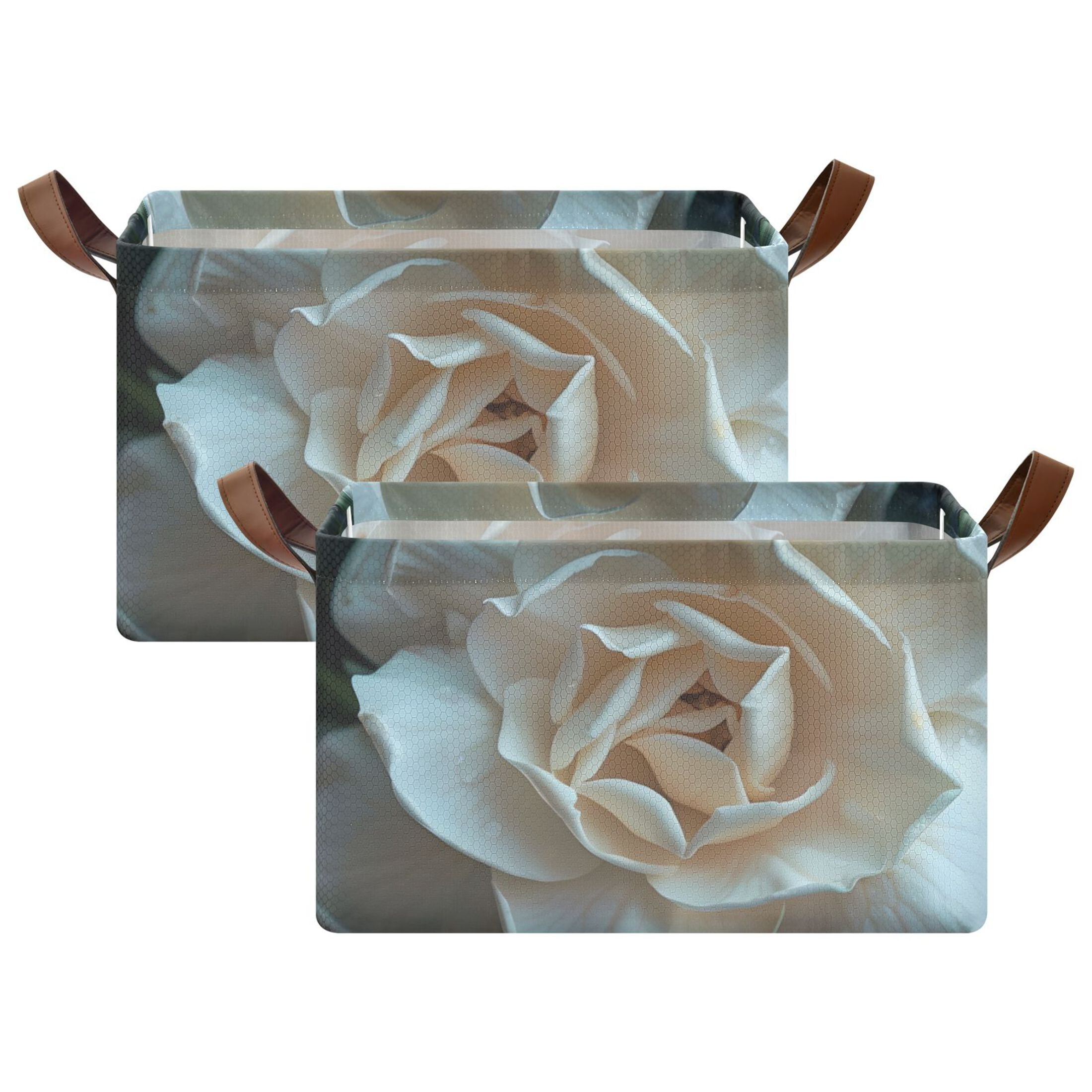 Ryvnso Jasmine Beautiful Flower Storage Bins Large Basket Foldable Cube ...