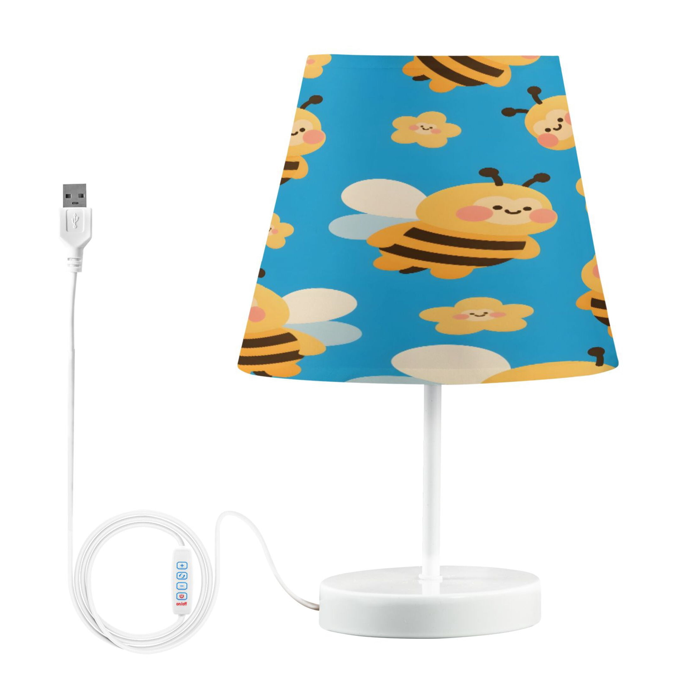 Ryvnso LED Bedside Table Lamp Bees Cute Bedroom Desk Lamps Nightstand ...