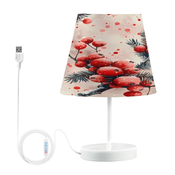 Ryvnso LED Bedside Table Lamp Berry Hand Drawn Bedroom Desk Lamps ...