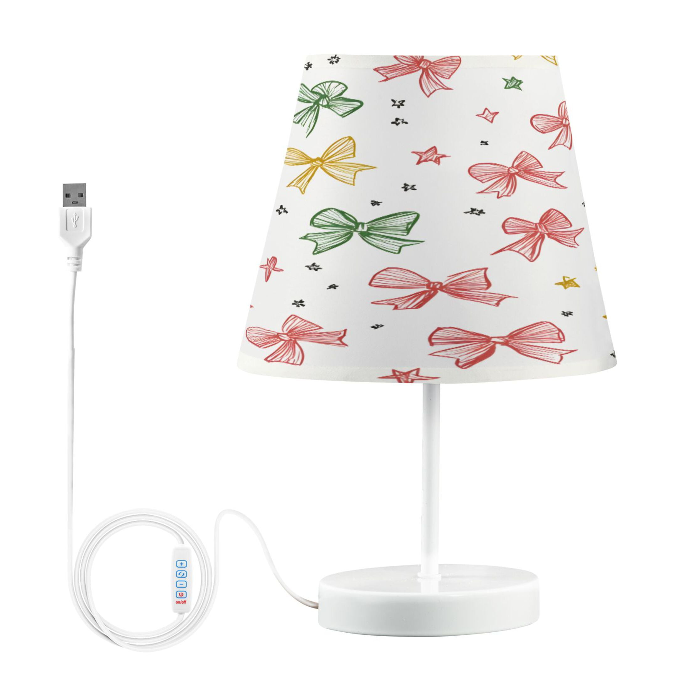 Ryvnso LED Bedside Table Lamp Bows Stars Bedroom Desk Lamps Nightstand ...