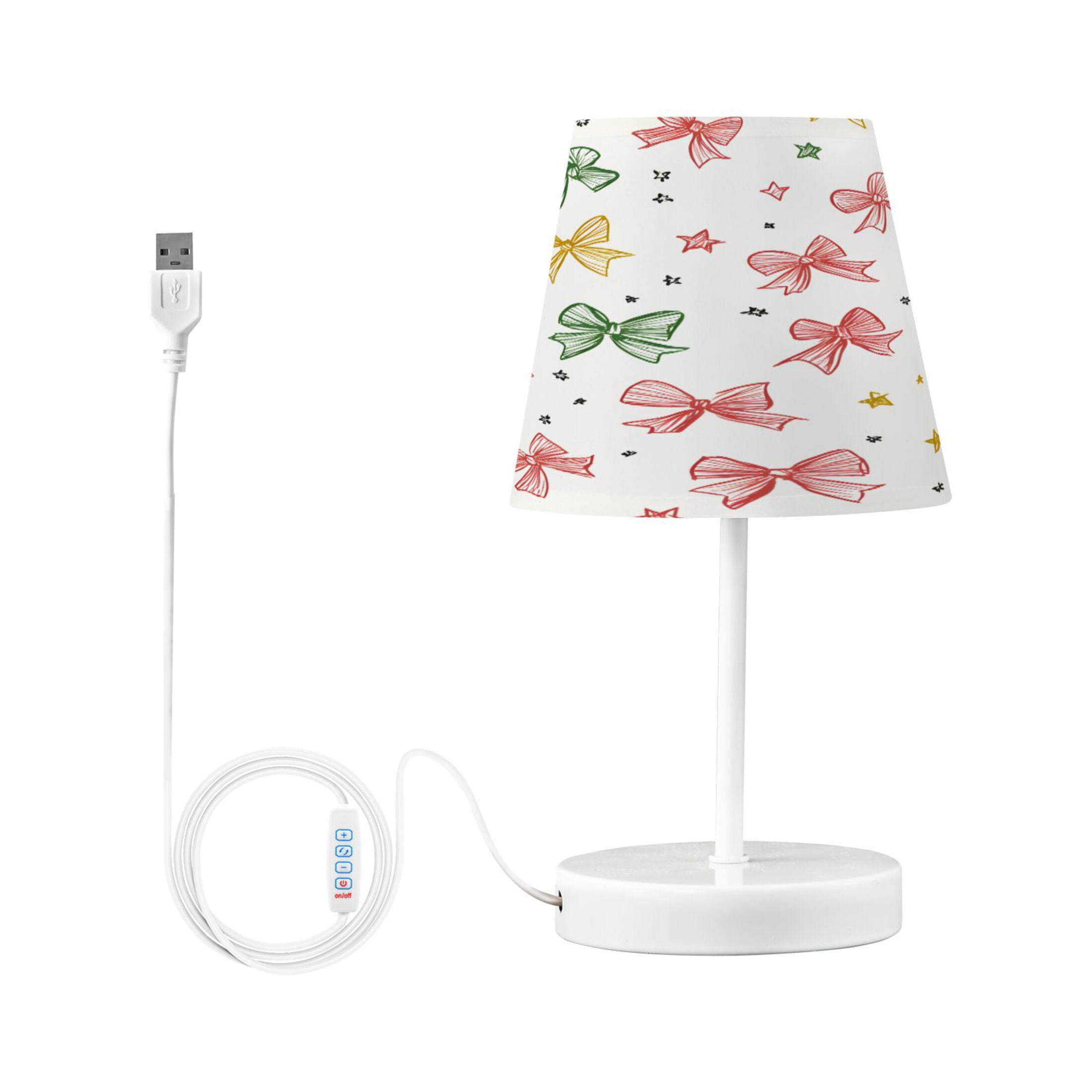 Ryvnso LED Bedside Table Lamp Bows Stars Bedroom Desk Lamps Nightstand ...