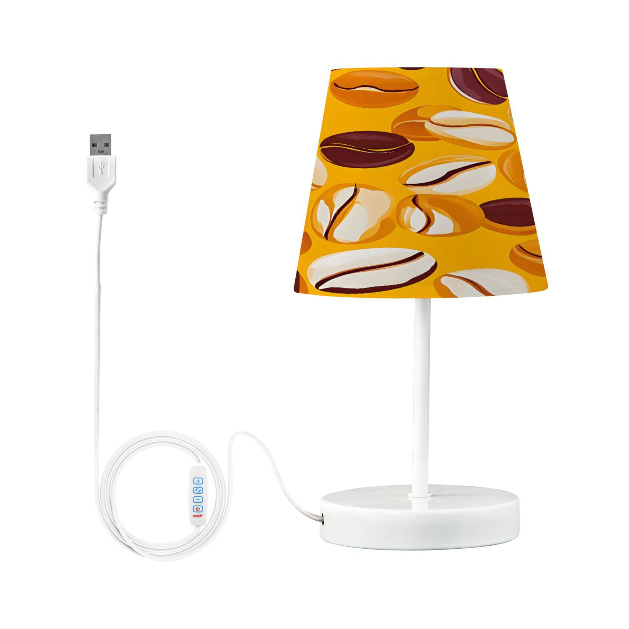 Ryvnso LED Bedside Table Lamp Brown Coffee Beans Bedroom Desk Lamps ...