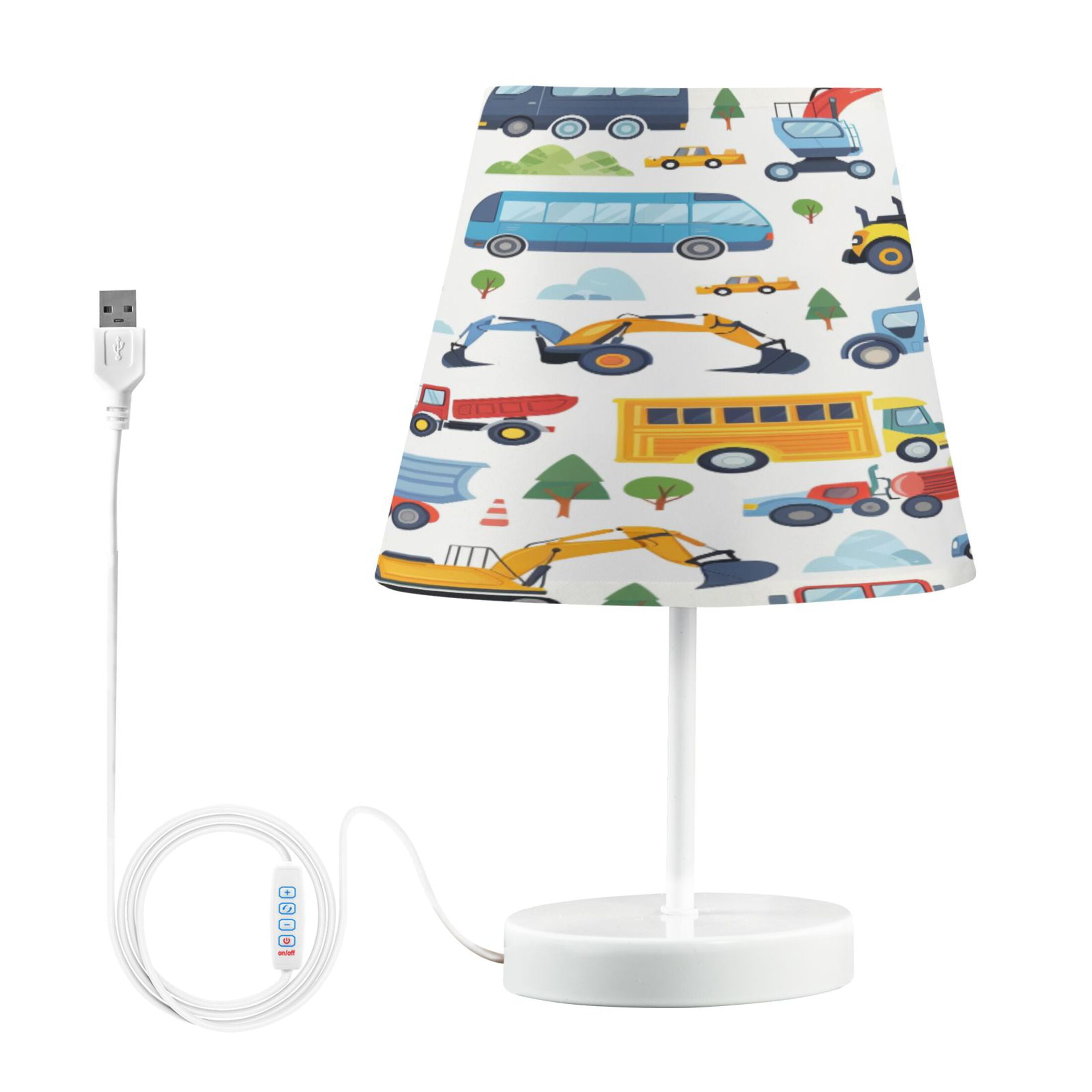 Ryvnso LED Bedside Table Lamp Cartoon Car Bus Truck Engineering Vehicle ...