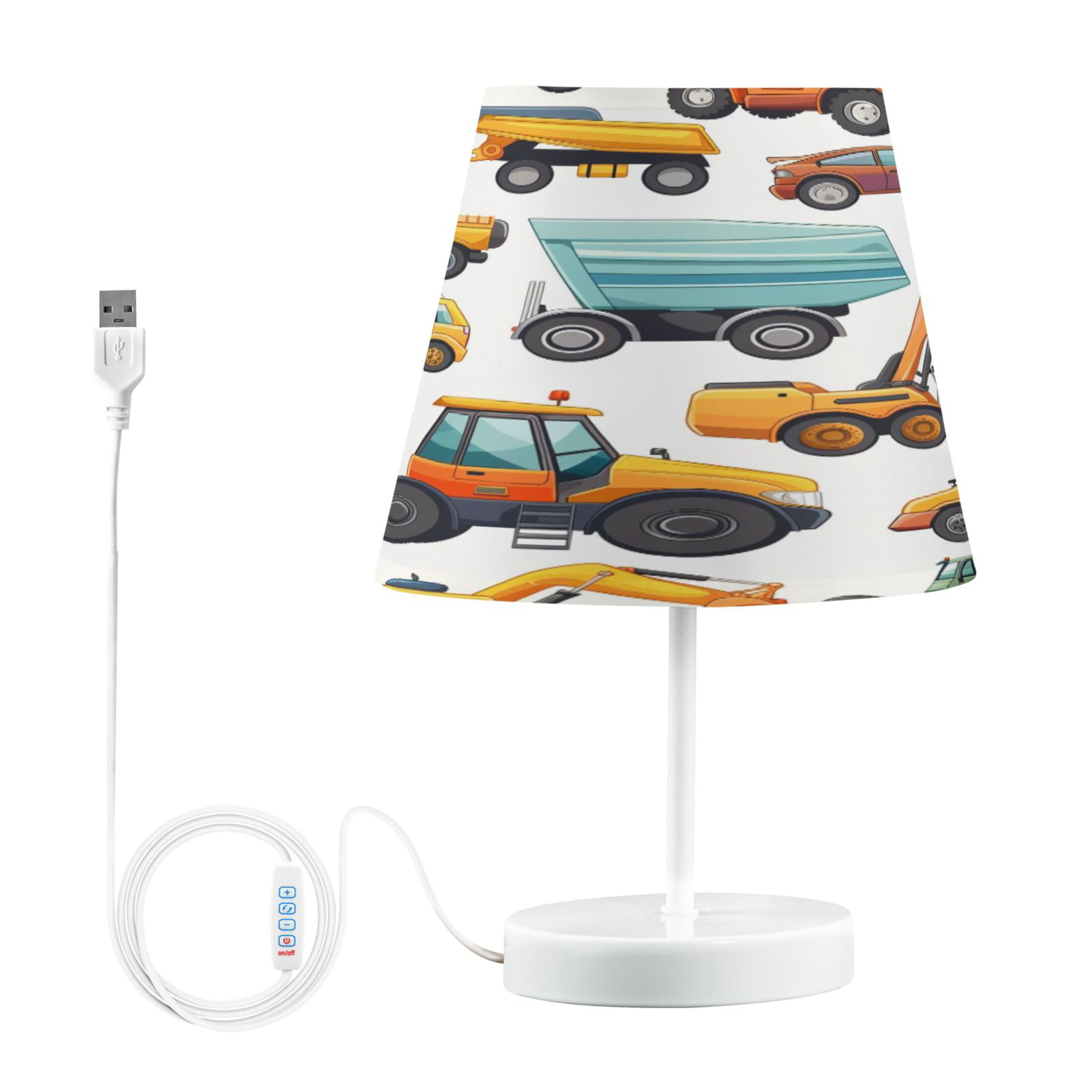 Ryvnso LED Bedside Table Lamp Cartoon Car Truck Engineering Excavator ...