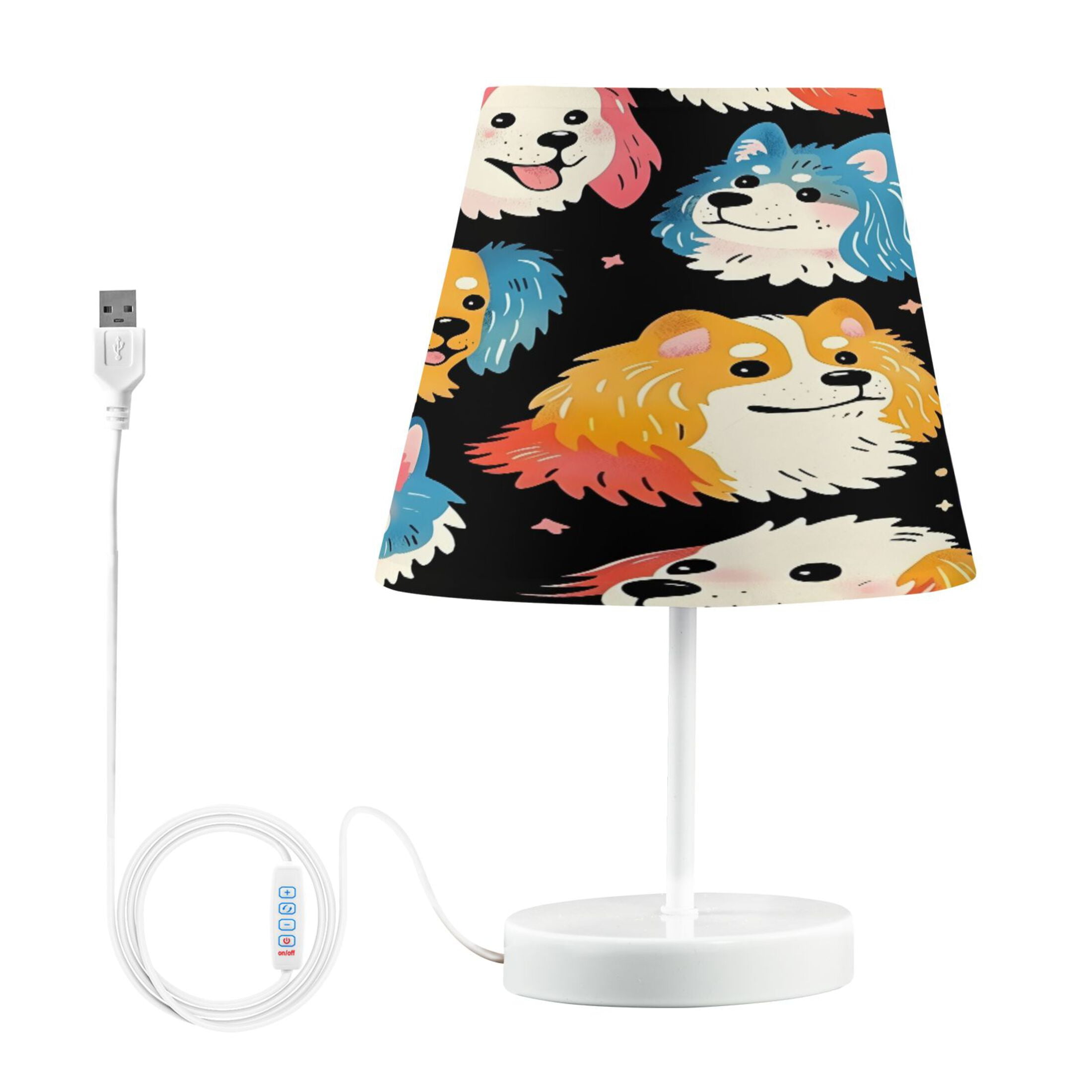Ryvnso LED Bedside Table Lamp Cartoon Dogs Head Bedroom Desk Lamps ...