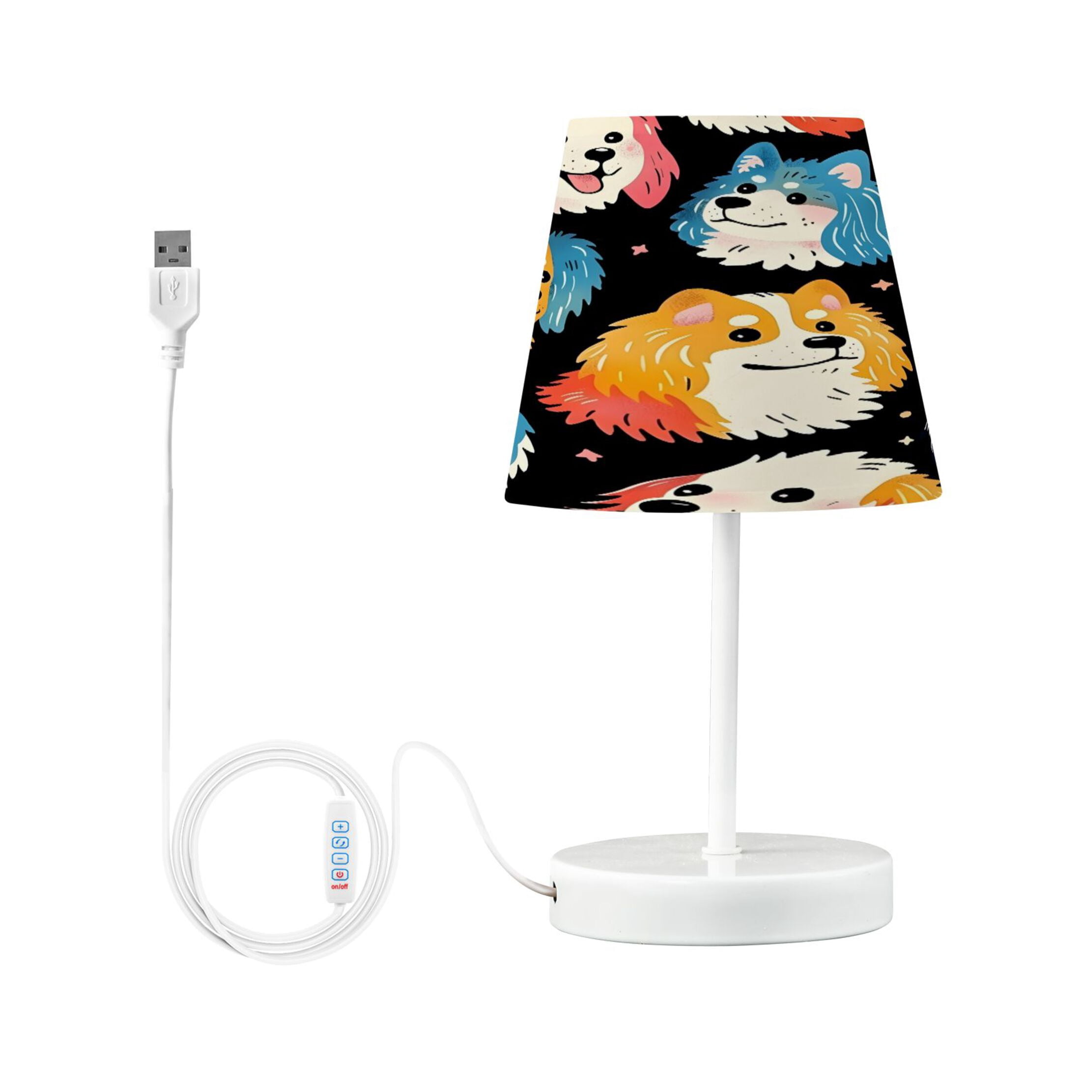 Ryvnso LED Bedside Table Lamp Cartoon Dogs Head Bedroom Desk Lamps ...
