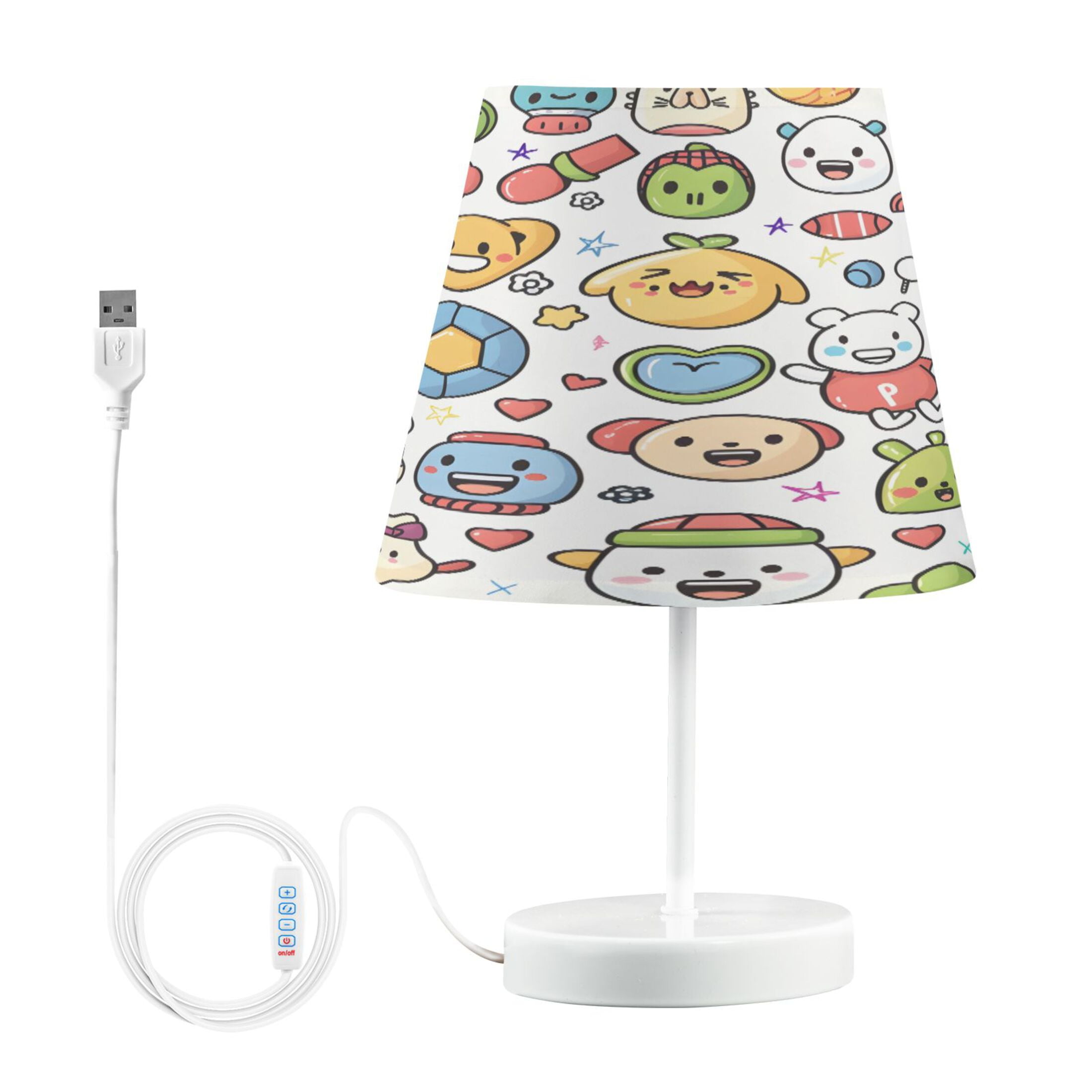 Ryvnso LED Bedside Table Lamp Cartoon Dogs Print Bedroom Desk Lamps ...